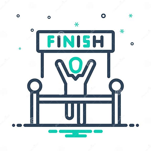 Mix Icon for Finish, Complete and End Stock Illustration - Illustration ...
