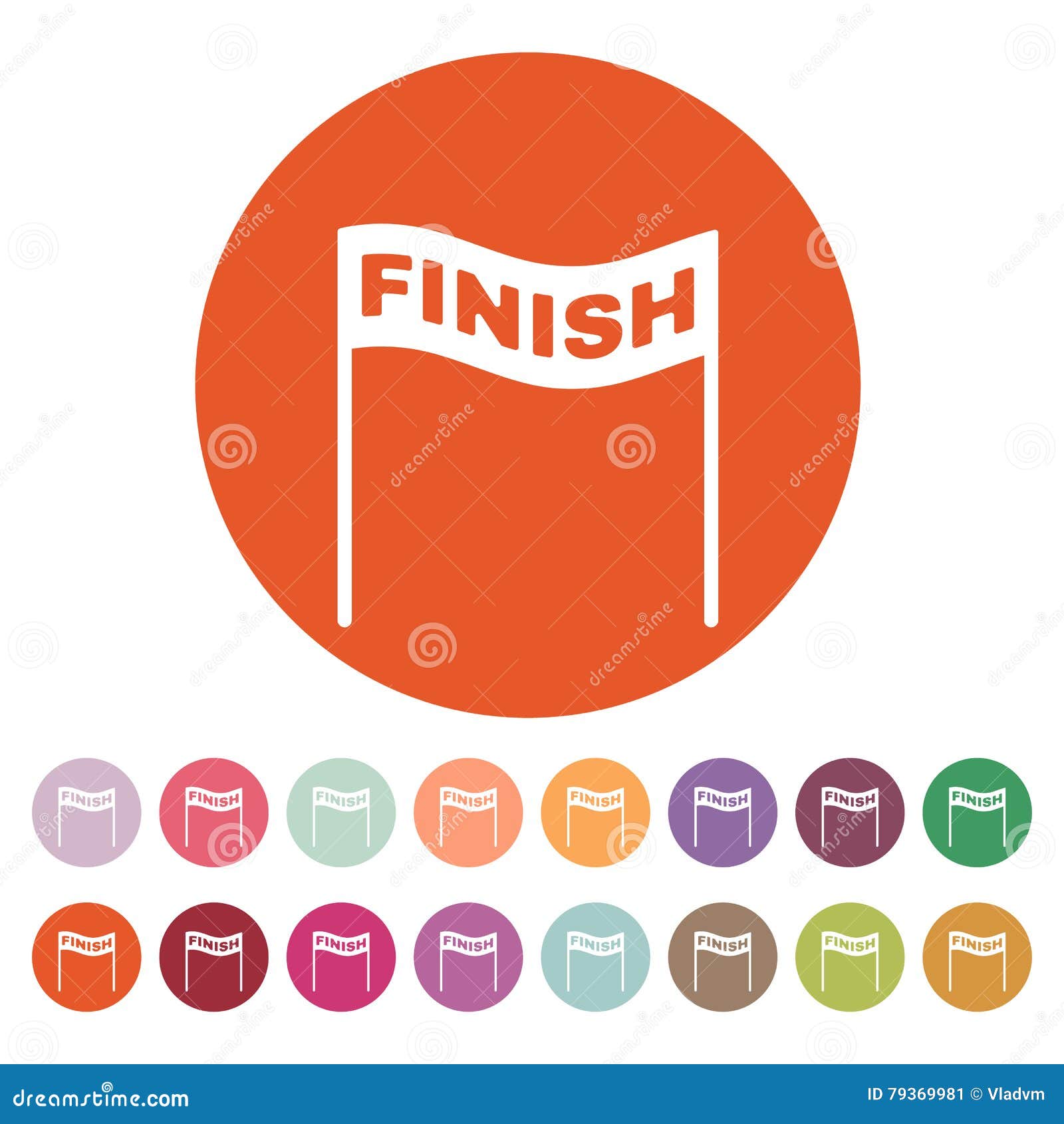 The Finish Icon. Finish Symbol Stock Vector - Illustration of racetrack ...