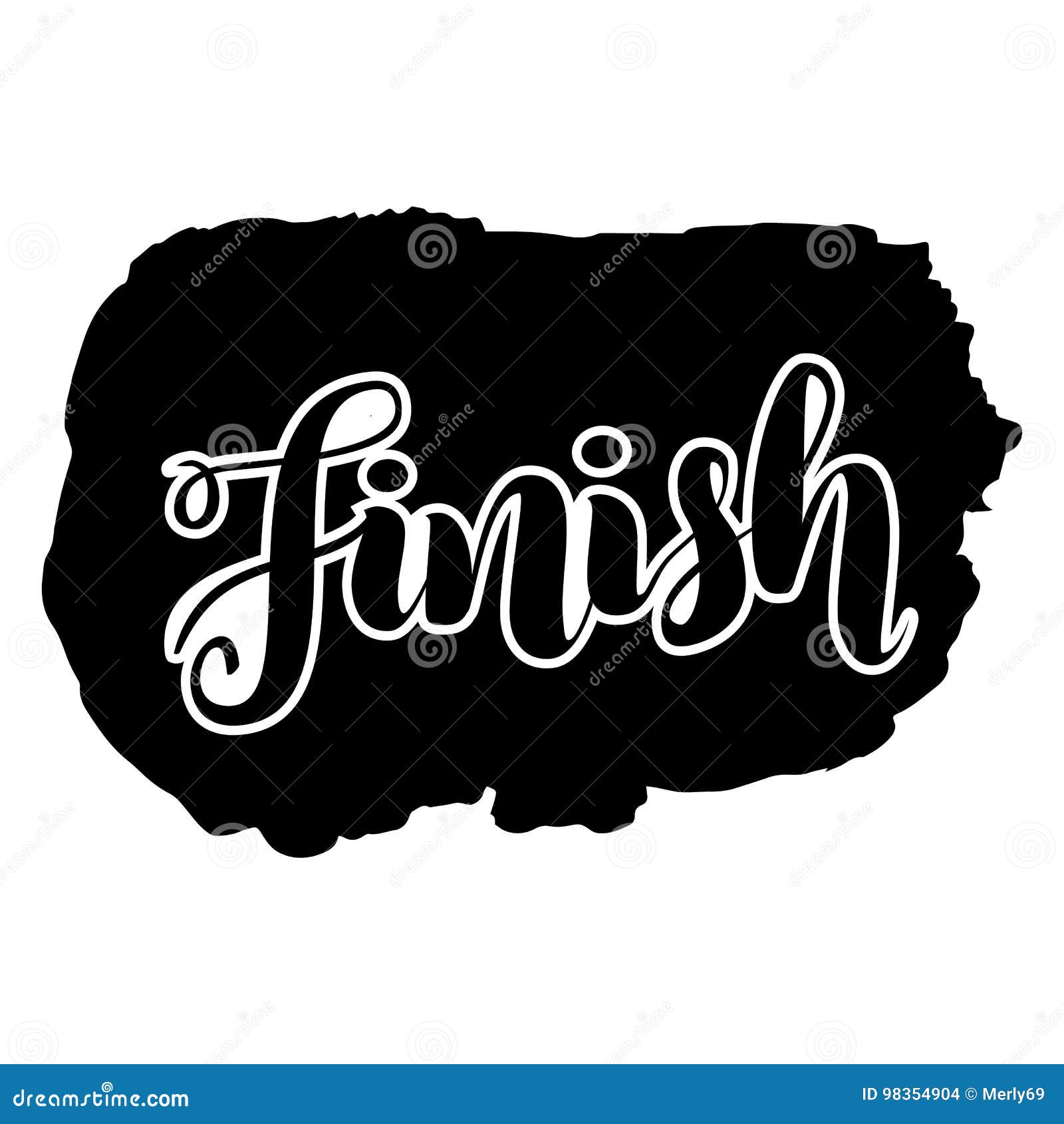 Finish Lettering Word Logo Isolated on White, Vector Illustration ...