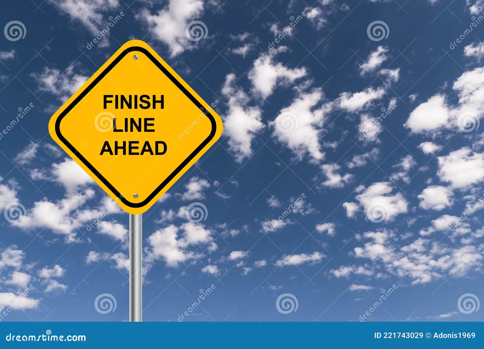 Finish Line Ahead Traffic Sign Stock Illustration - Illustration of ...