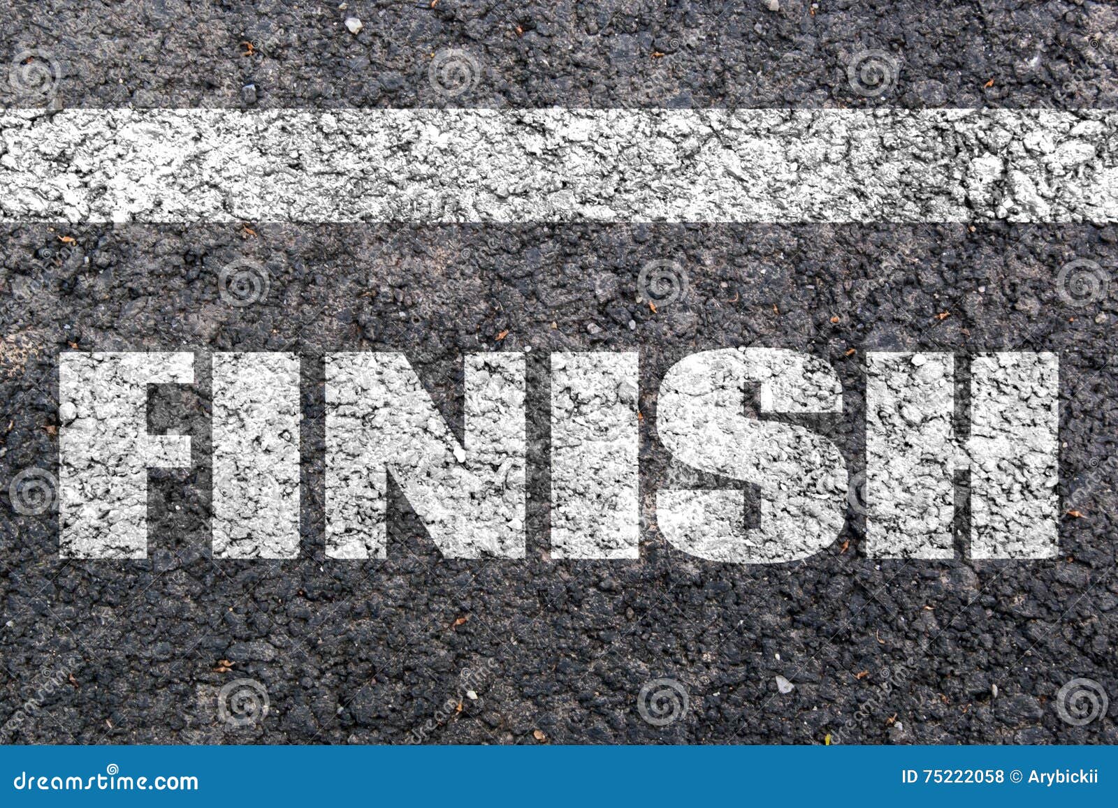 Finish line on asphalt stock photo. Image of direction - 75222058