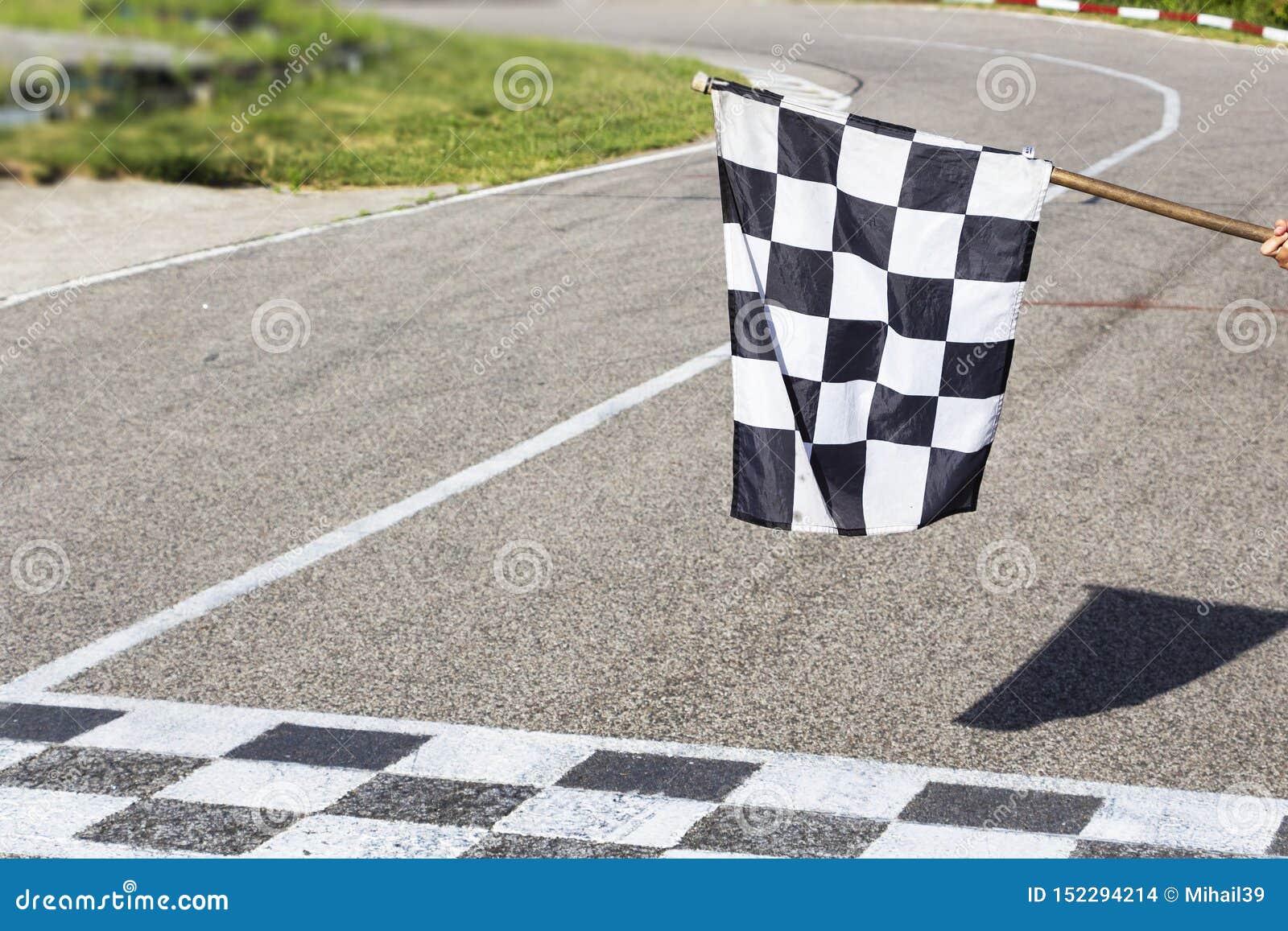 The Finish Line and Checkered Flag Racing. Finish the Race Stock Photo ...
