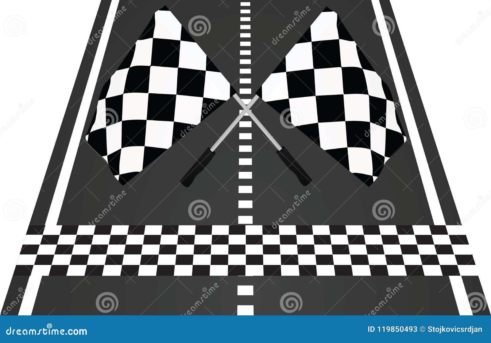 Finish line with flags stock vector. Illustration of finish - 119850493
