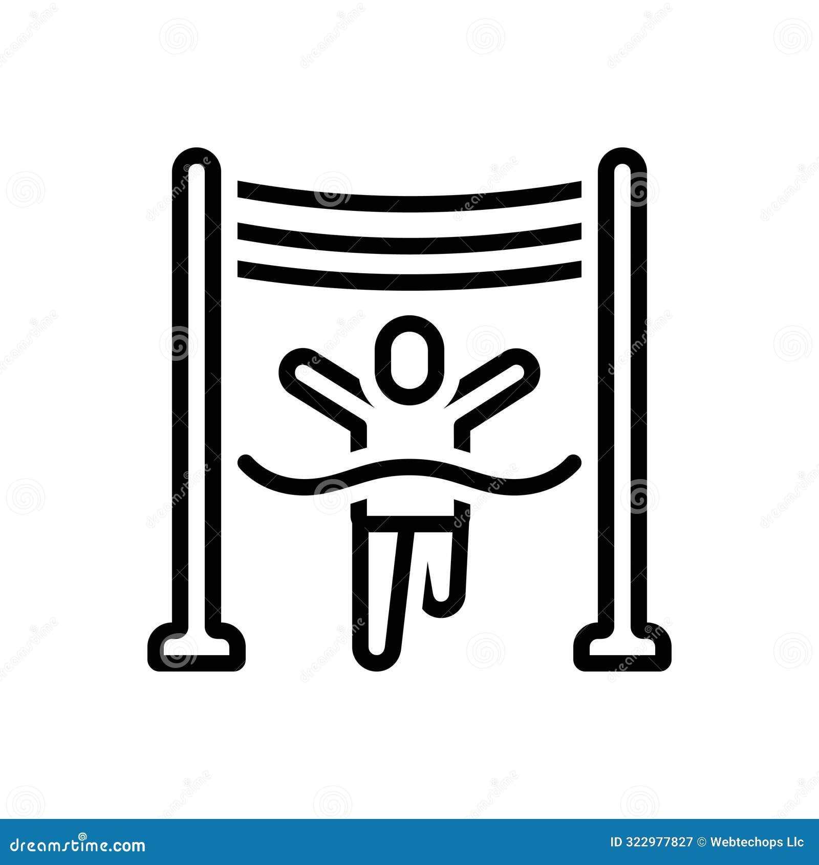 Black Line Icon for Finish Line, Finish and Win Stock Vector ...