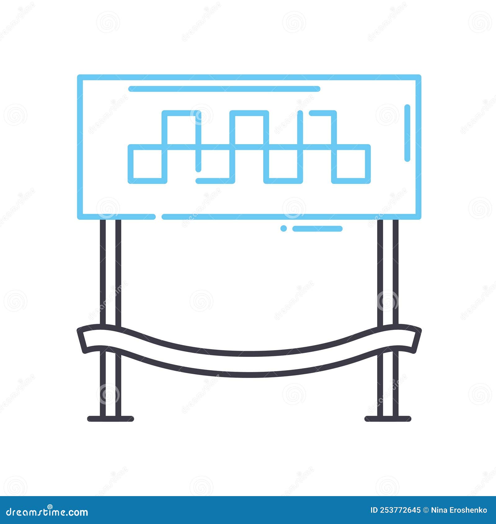 Finish Line Line Icon, Outline Symbol, Vector Illustration, Concept ...