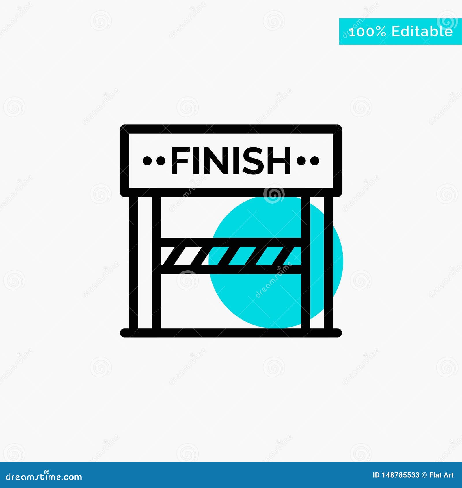 Finish, Line, Sport, Game Turquoise Highlight Circle Point Vector Icon ...