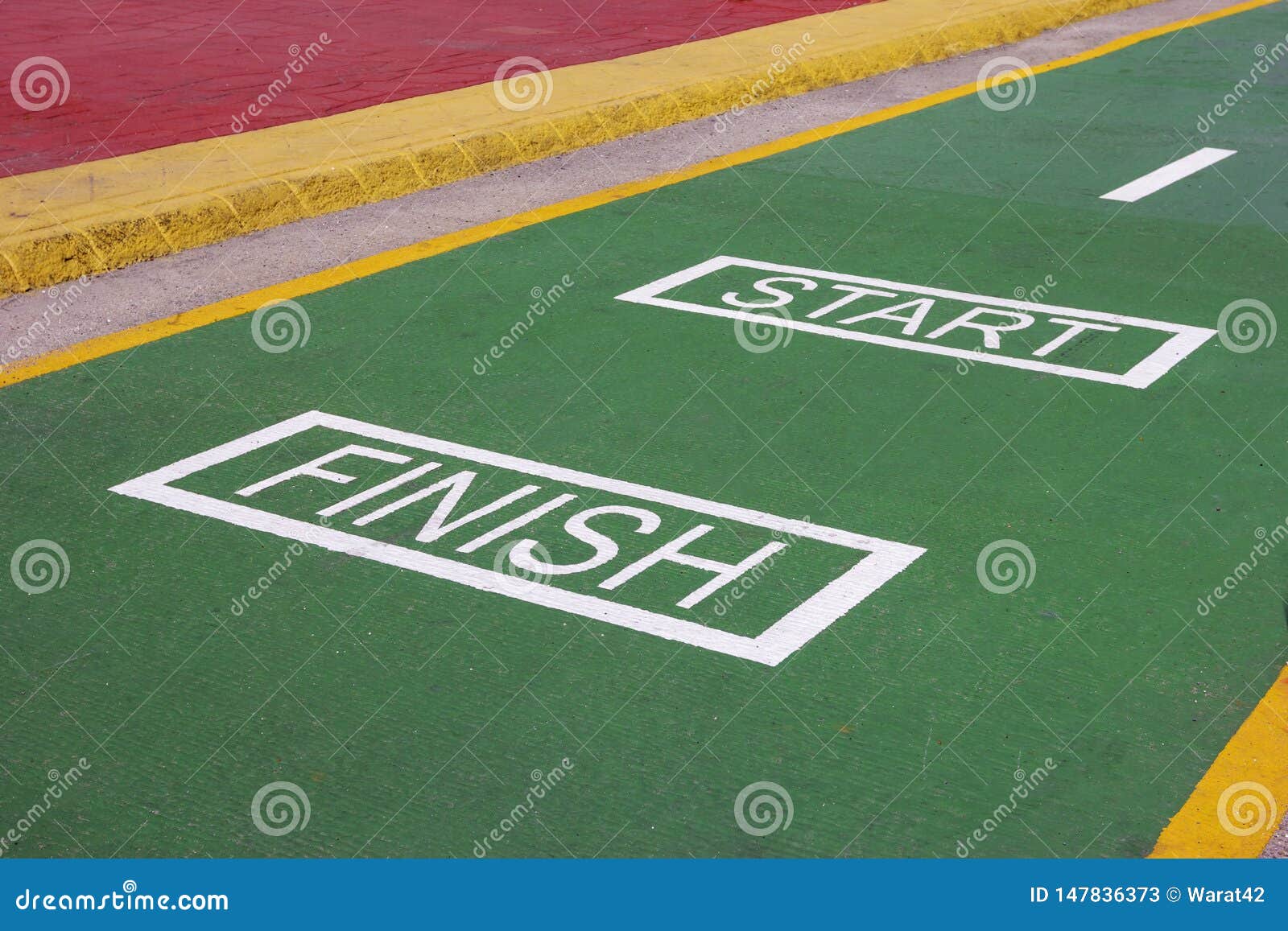Finish Line and Start Line with Green Ground Stock Image - Image of ...