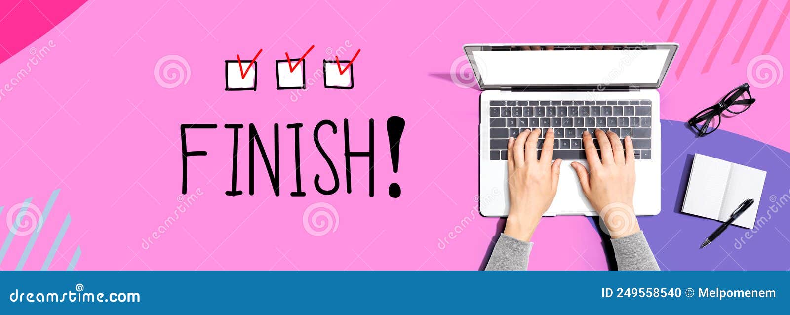 Finish with Person Using a Laptop Stock Photo - Image of flat, flatlay ...