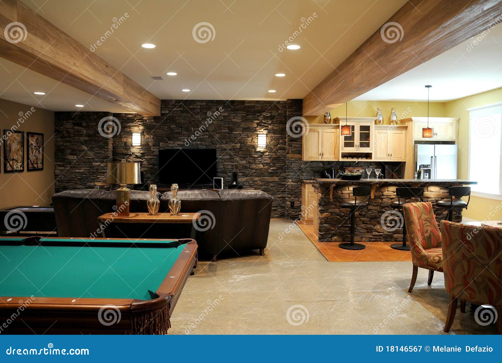 Finished basement stock image. Image of room, sofa, movie - 18146567