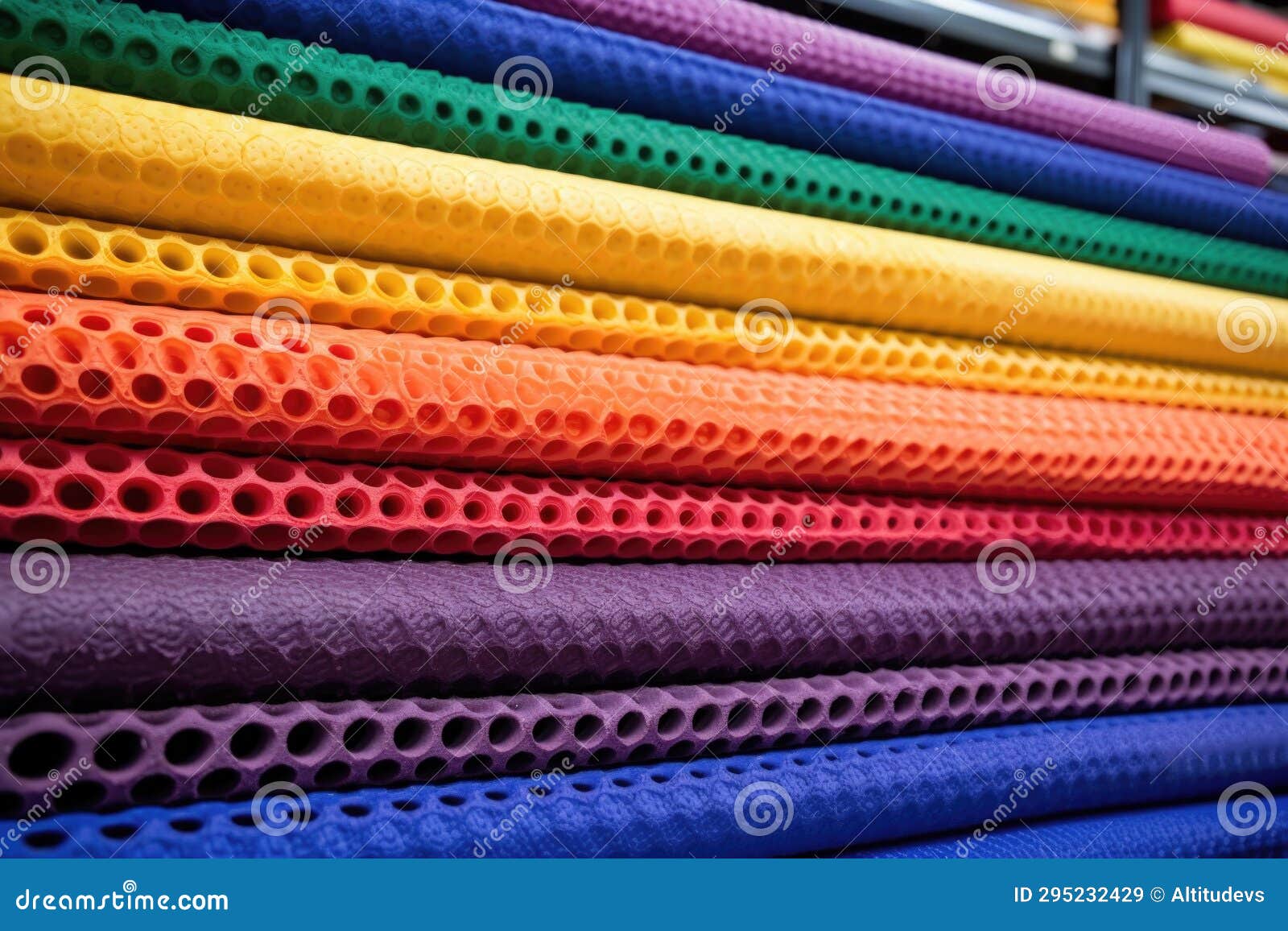 Finished Colored Rubber Mats in Storage Racks Stock Image - Image of ...