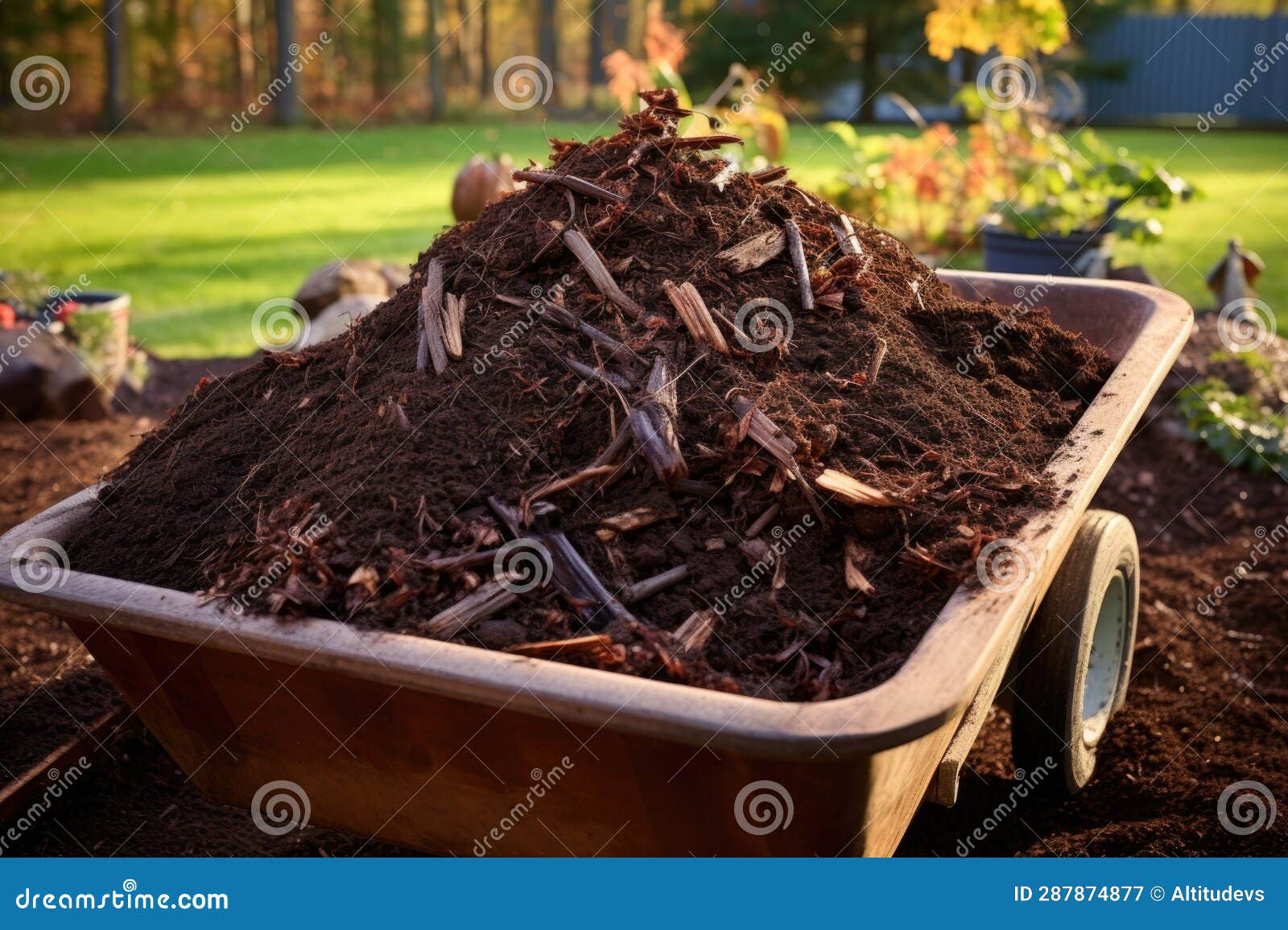 Finished Compost Ready To Fertilize Garden Plants Stock Illustration ...