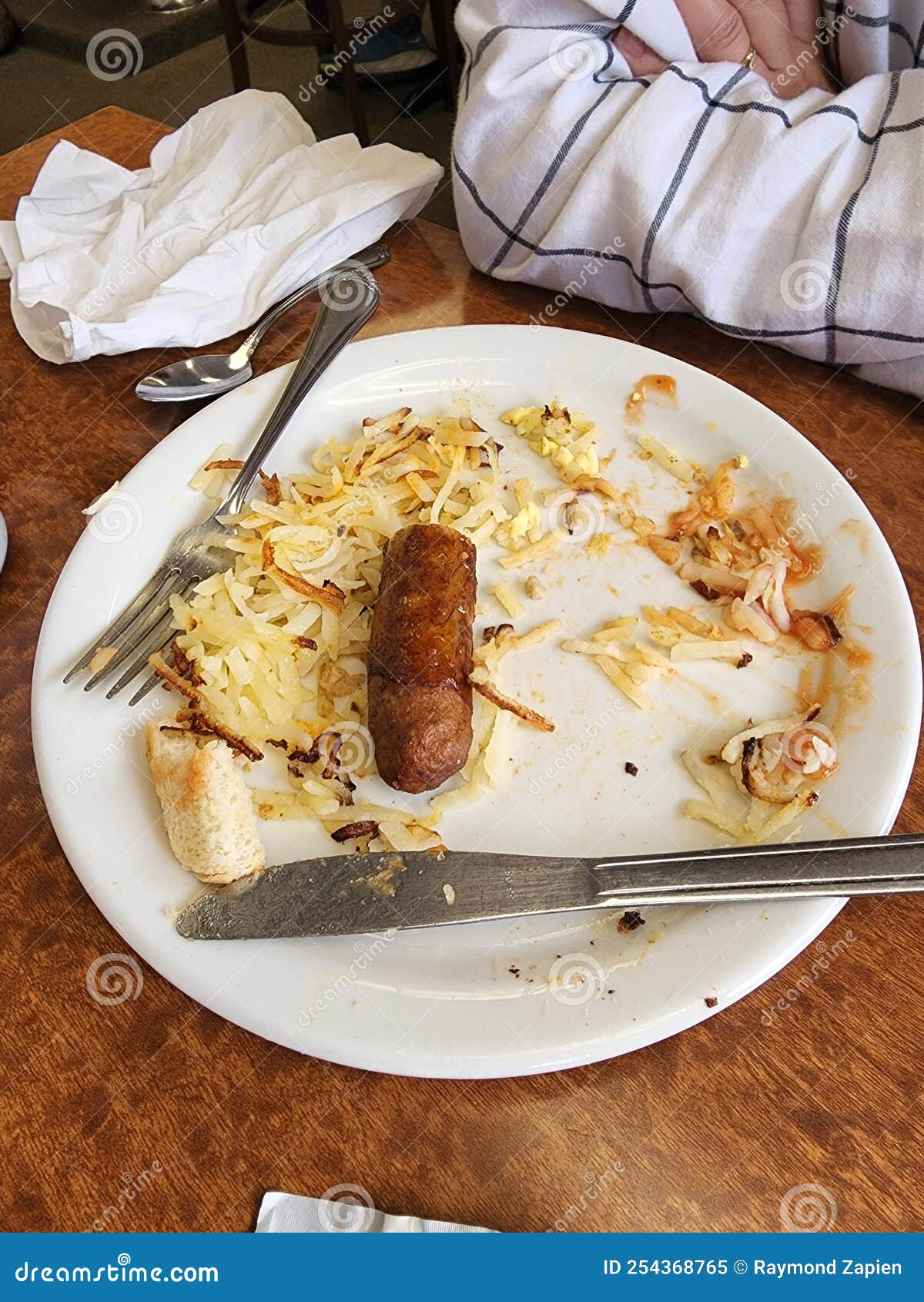 Finished Diner Breakfast Hashbrowns and Sausage Stock Image - Image of ...