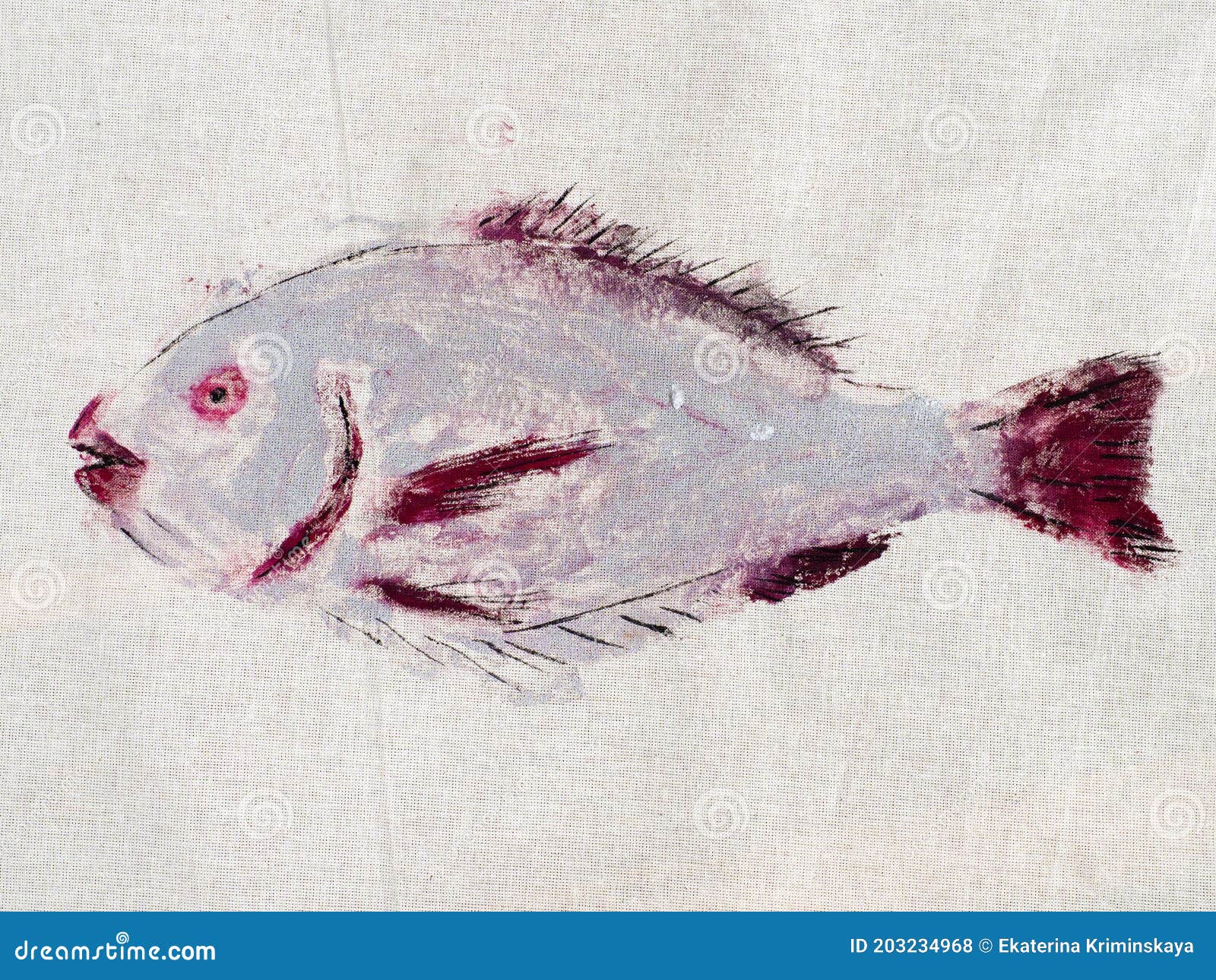 Finished First Print of Silver Colored Orata Fish Stock Photo - Image ...