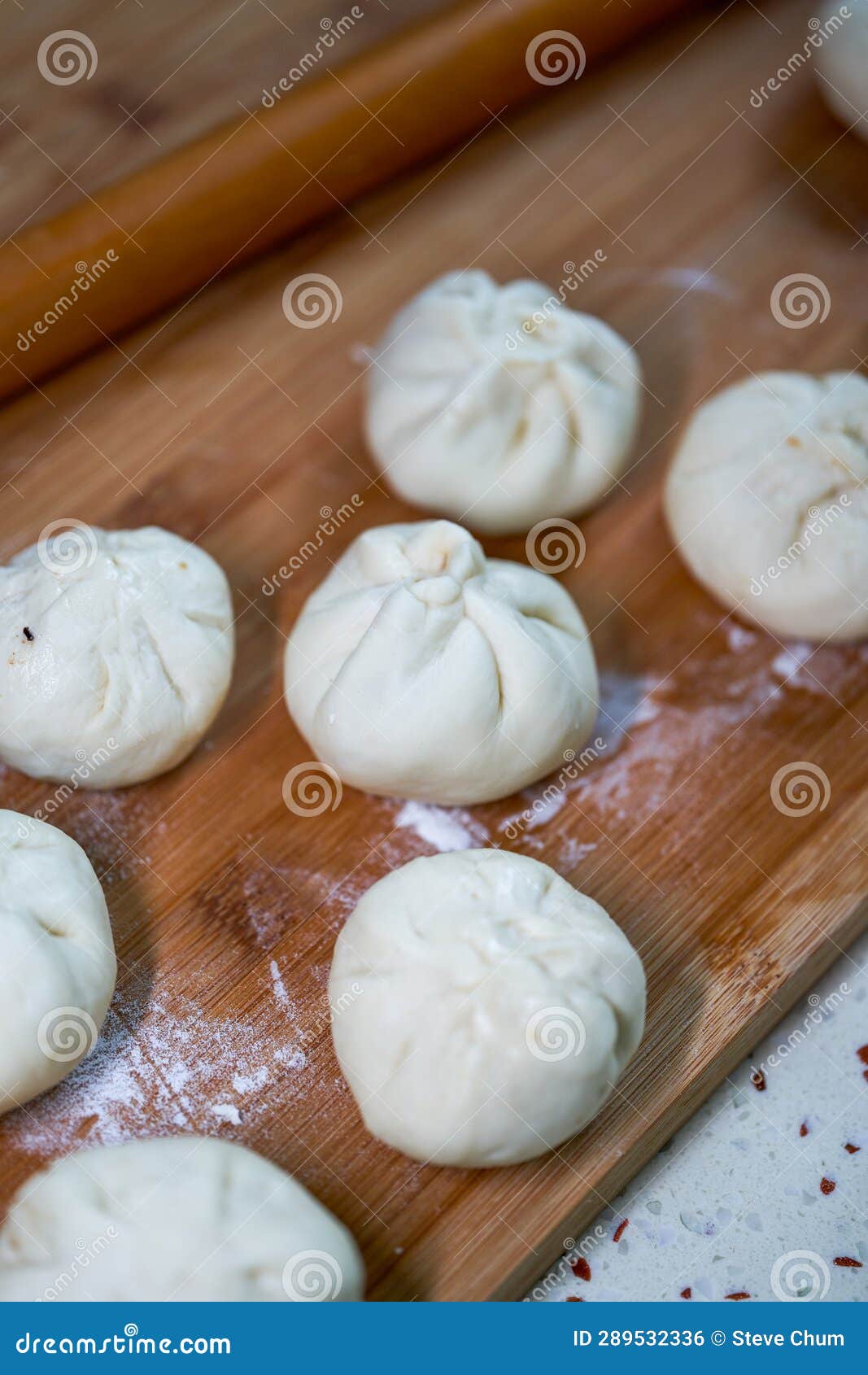 Finished Fresh Meat Buns Made in the Kitchen Stock Photo - Image of ...