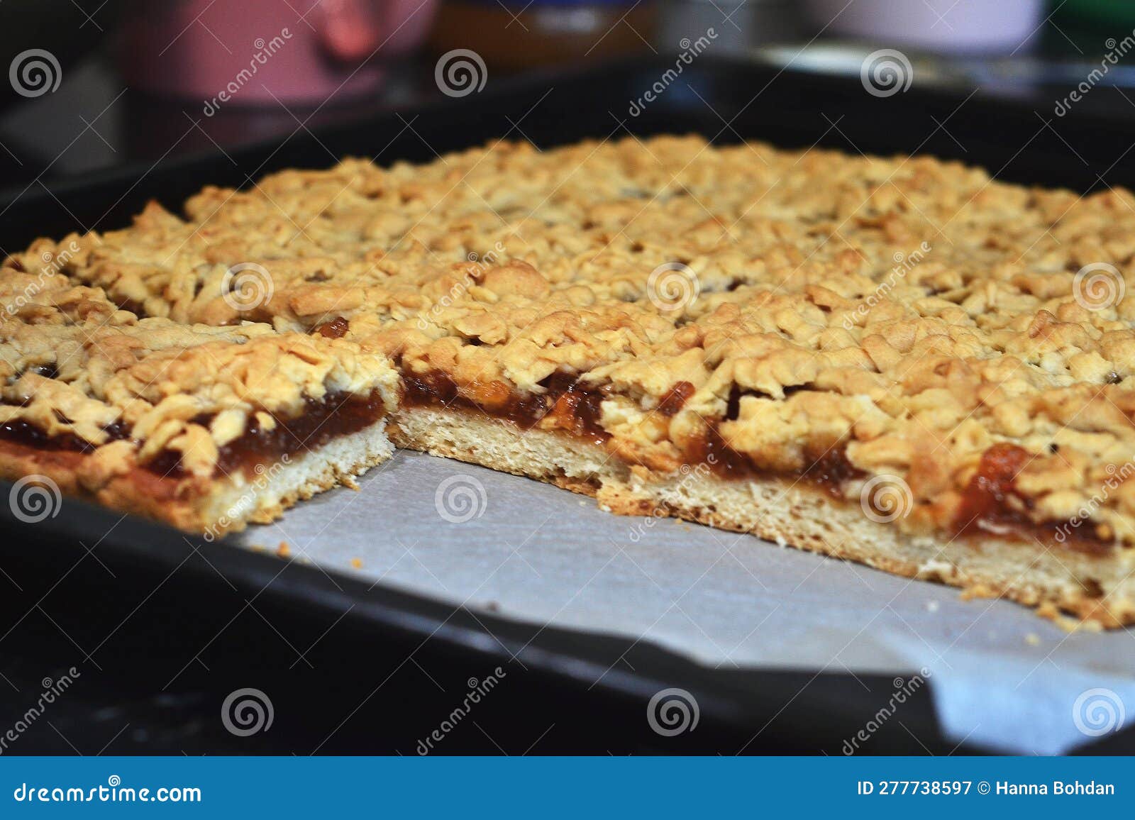 The Finished Grated Cake Lies Hot on the Baking Sheet Stock Image ...