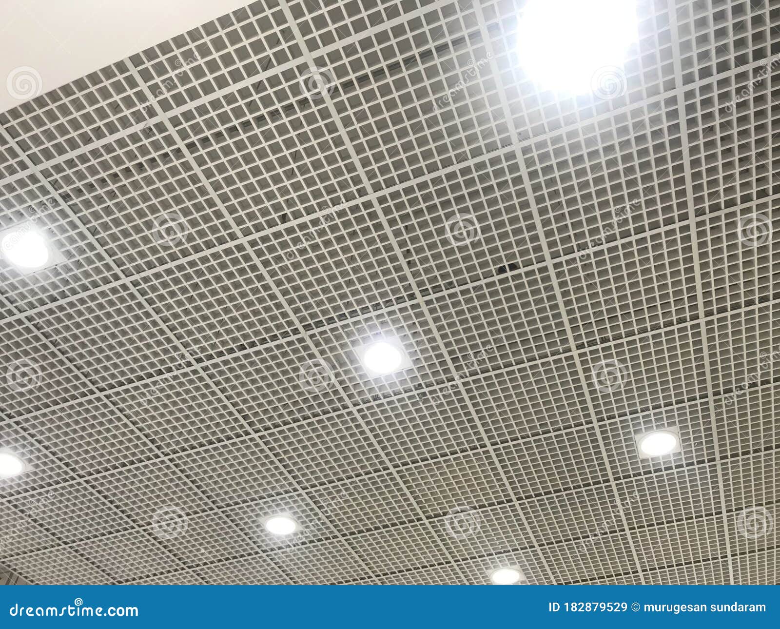 Finished Gypsum And Macro Grid False Ceiling Interiors For An Building ...