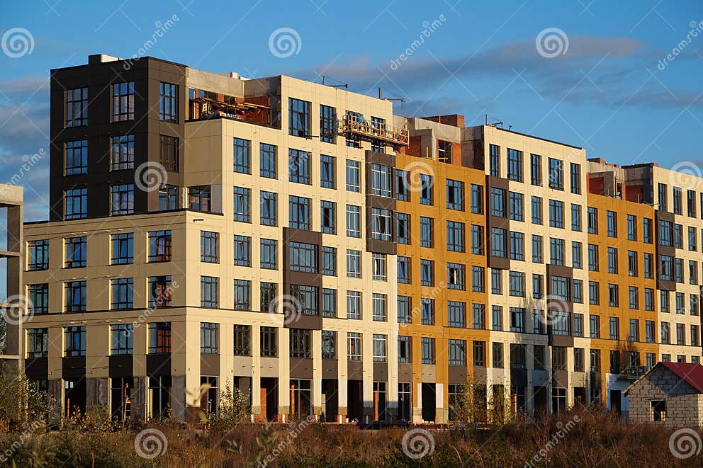 Almost Finished House with Glazed Windows Stock Image - Image of ...
