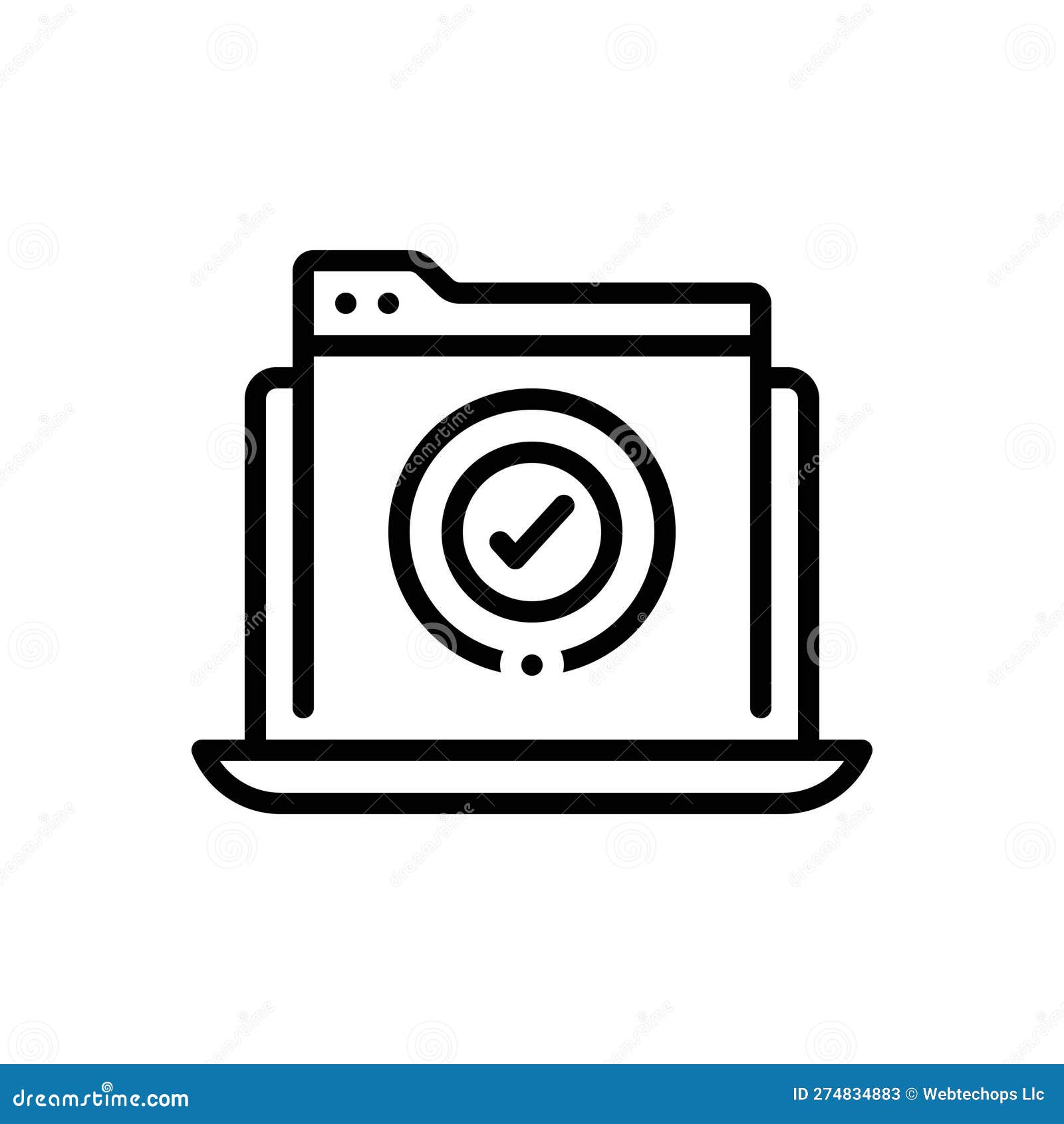 Black Line Icon for Finished, Ended and Message Stock Vector ...