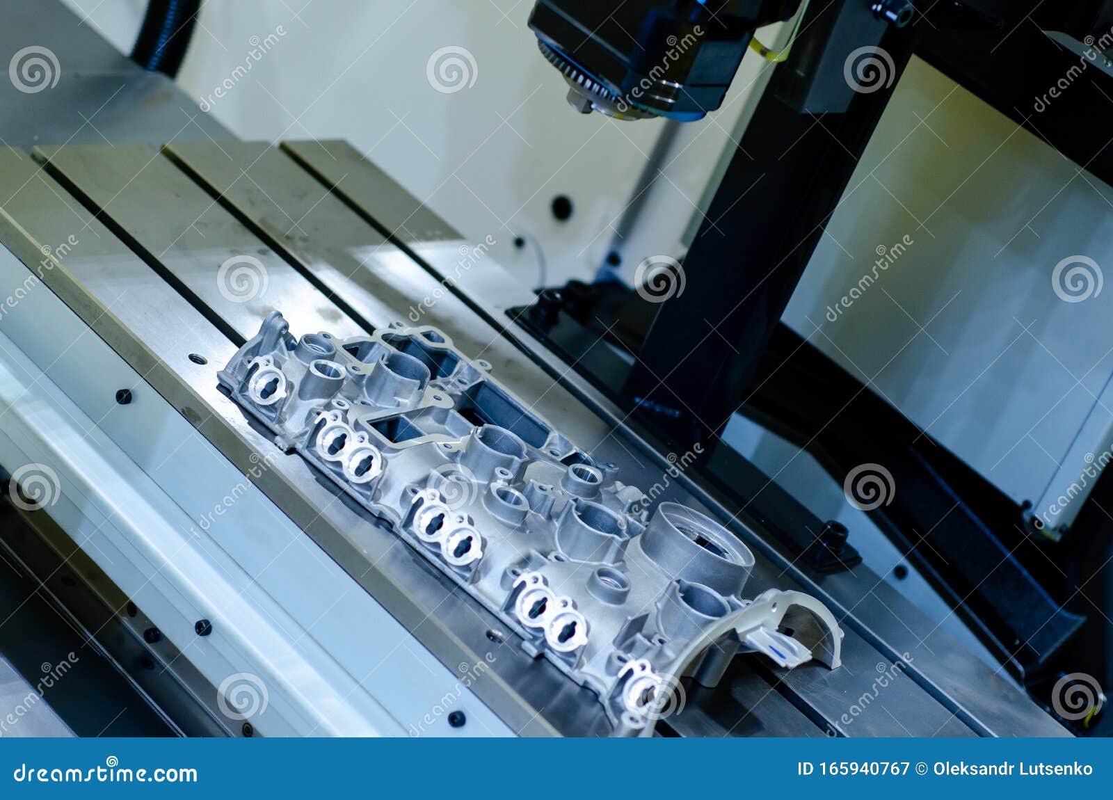 Finished Machined Part in the CNC Milling Machine Stock Image - Image ...