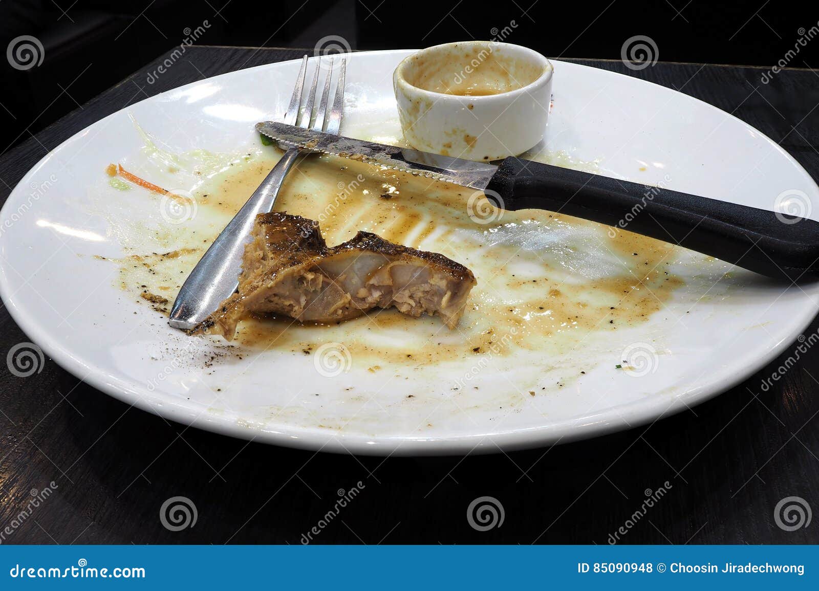 Finished plate stock photo. Image of knife, dinner, breakfast - 85090948