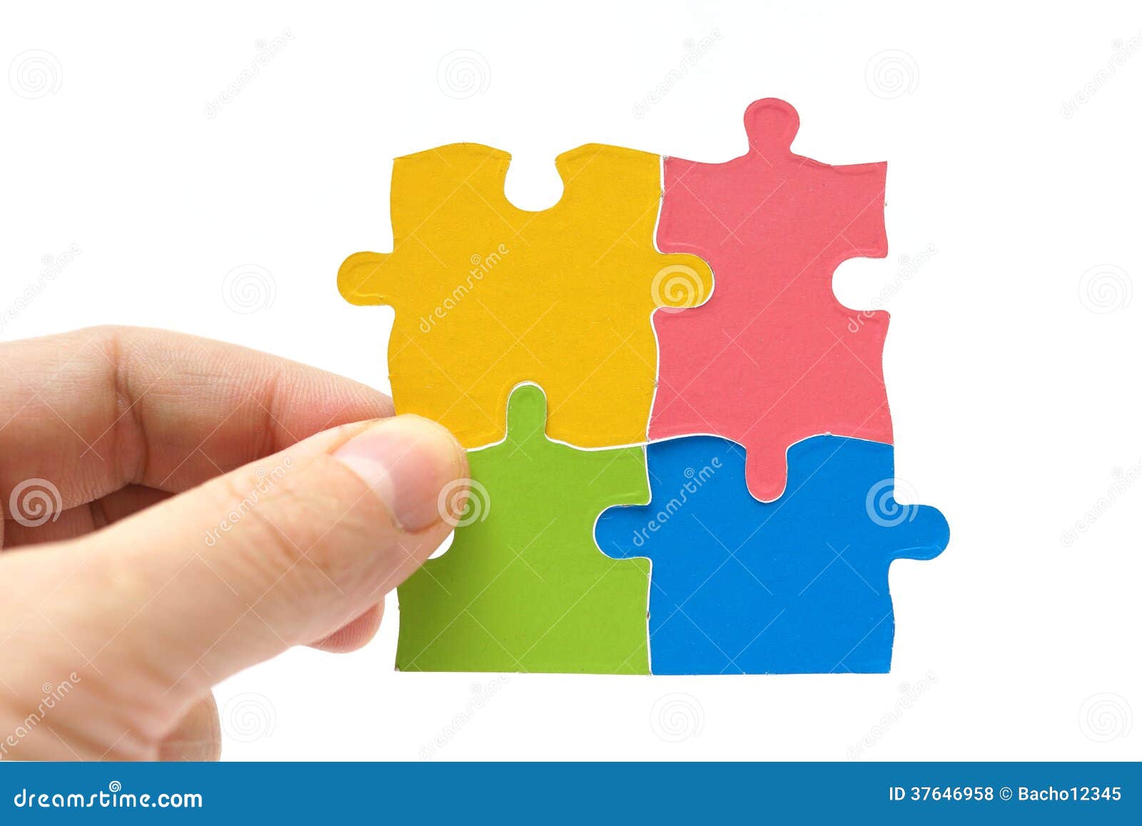 Finished Project Concept with Puzzles Stock Photo - Image of assemble ...