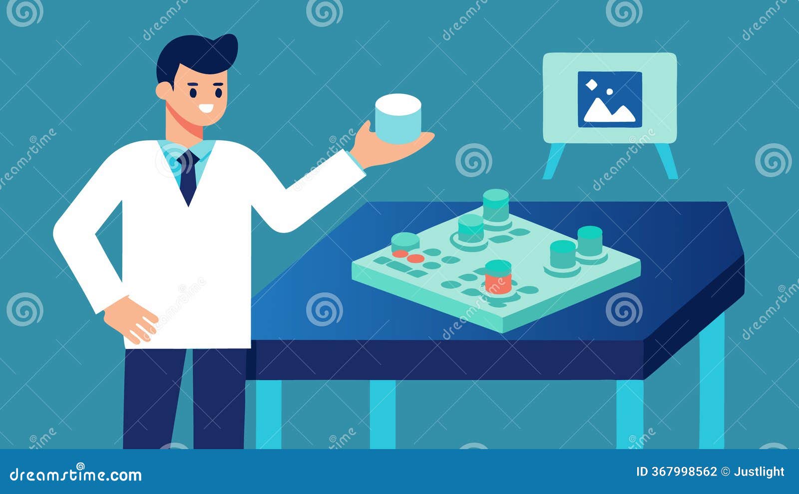 3d Printed Prototypes Displaying Manufacturing Process On Table Stock ...