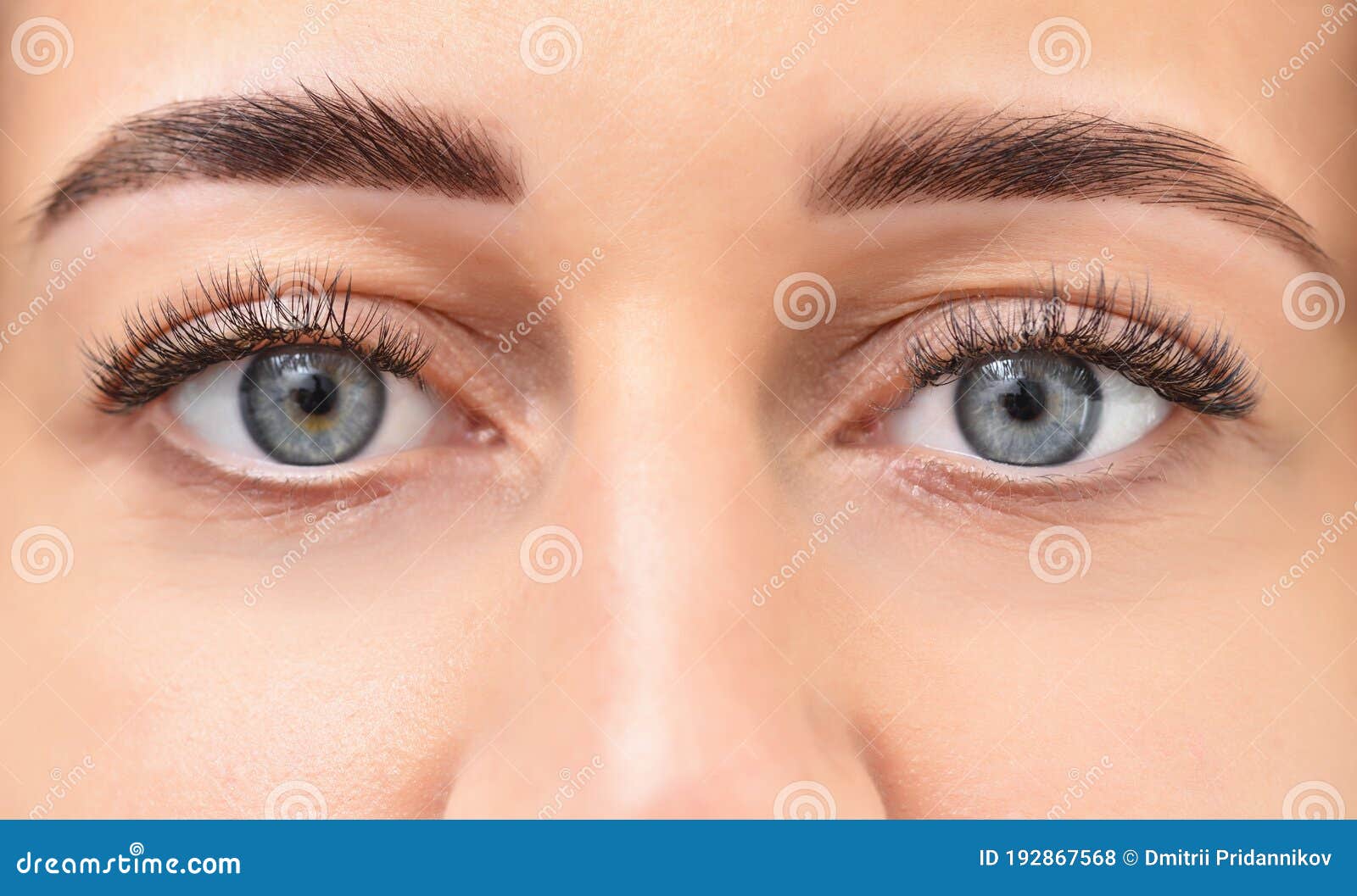 Finished Result after Dyeing Eyebrows with Henna, Expressive Look Stock ...