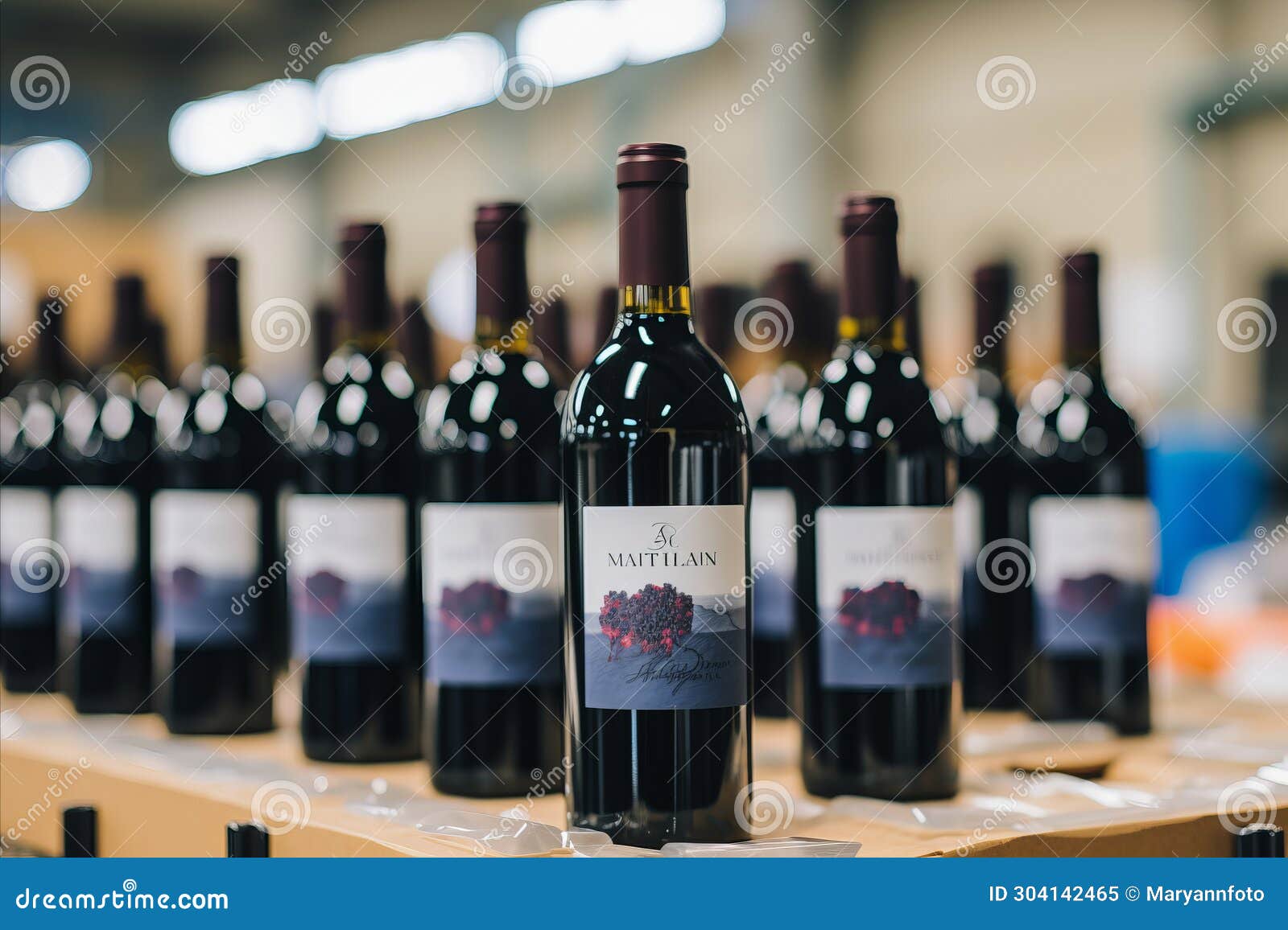 Finished Result of Wine Making Process at Winery..Full and Sealed Wine ...