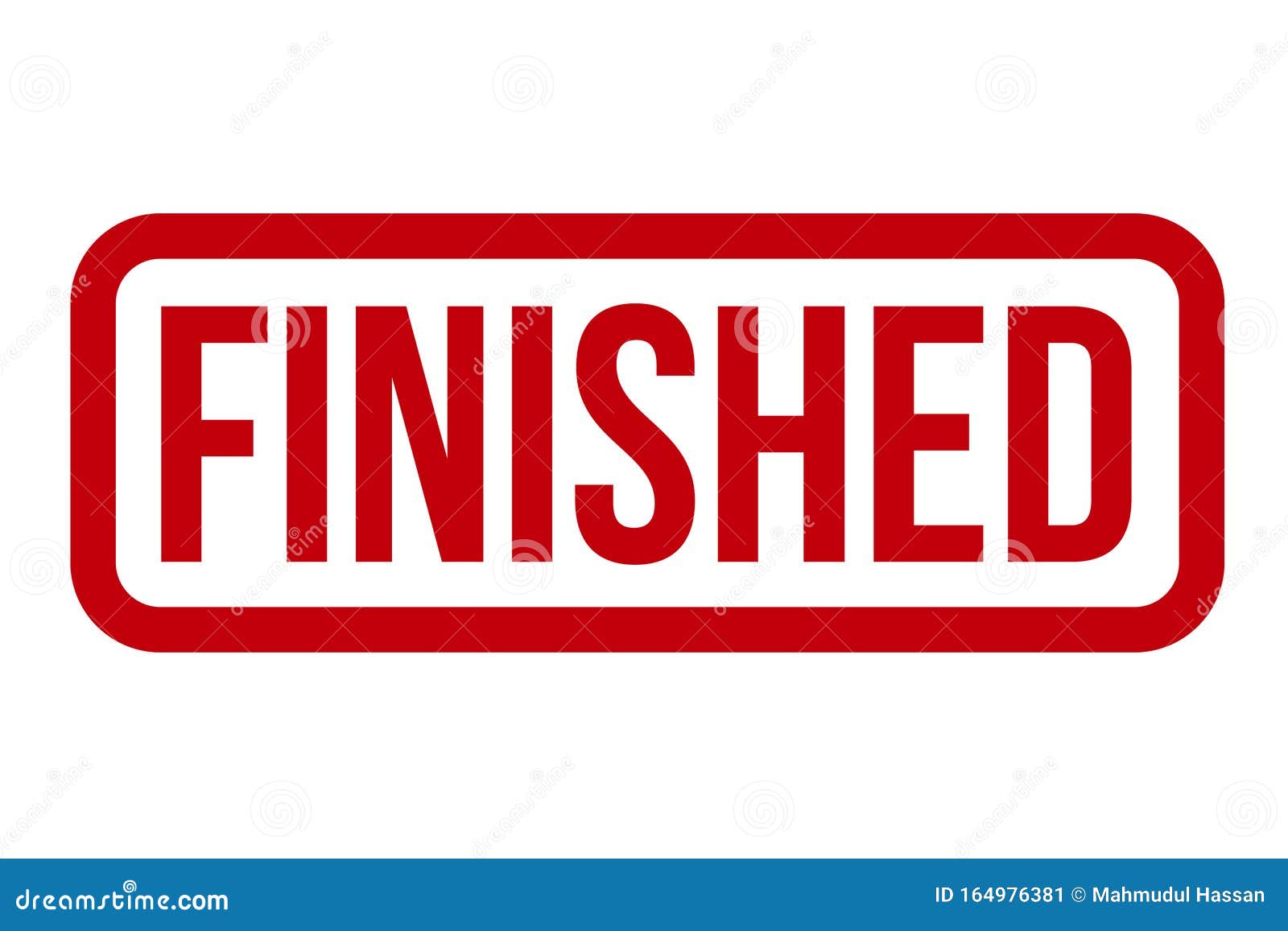 Finished Rubber Stamp. Red Finished Rubber Grunge Stamp Seal Vector ...