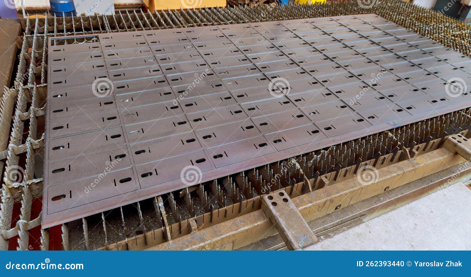 A Finished Sheet Metal Product on the Table of a Laser Cutting Machine ...
