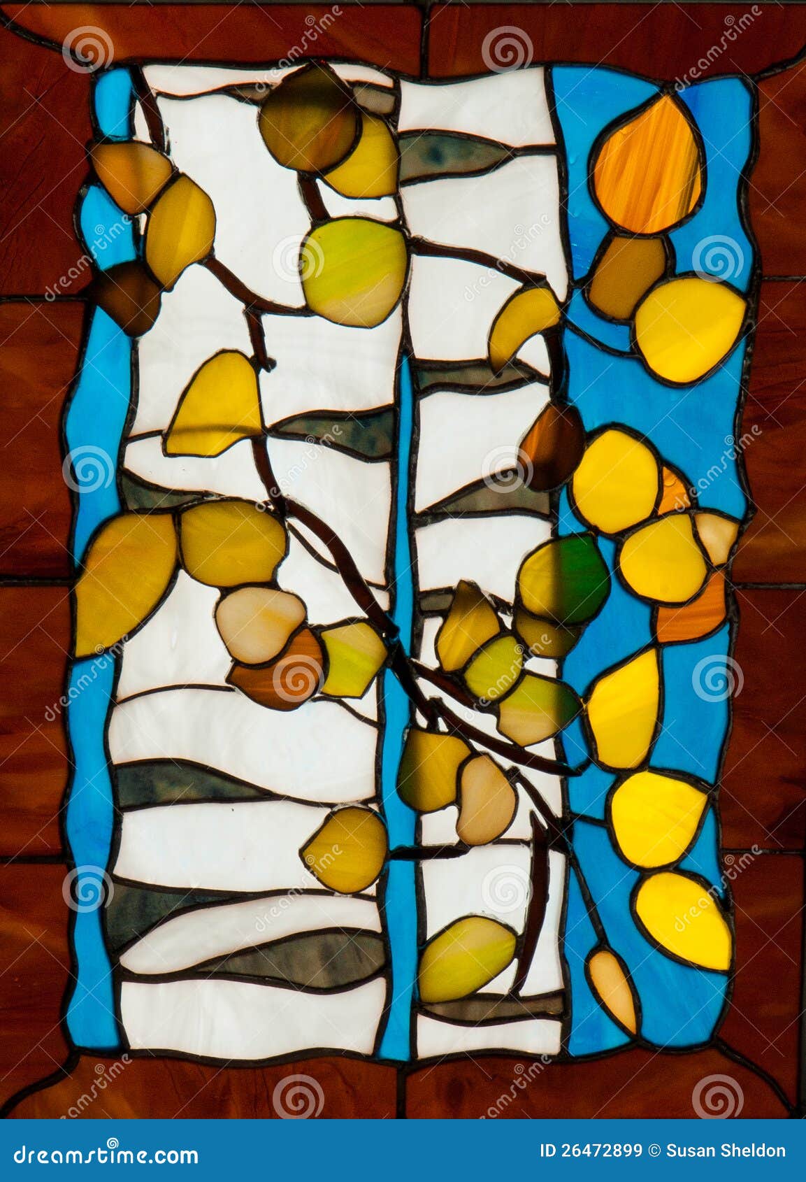Finished Stained Glass Window Stock Image - Image of leaves, glass ...
