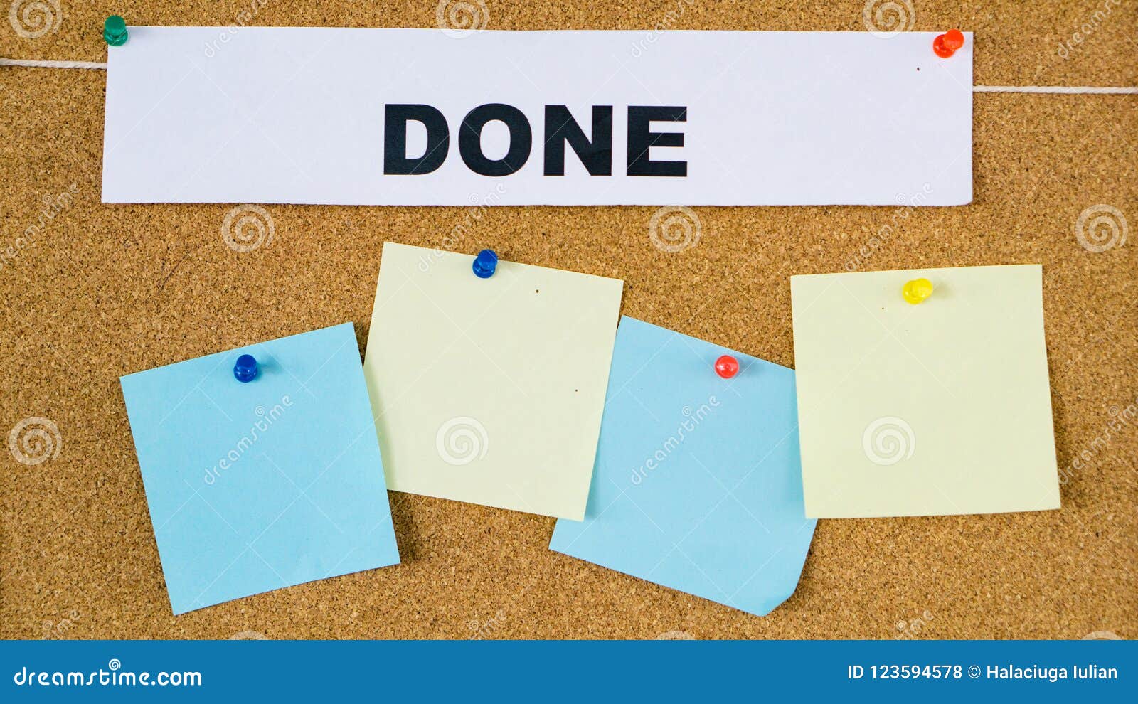 Finished Tasks Project Board with Empty Post-it Notes Pinned on it ...