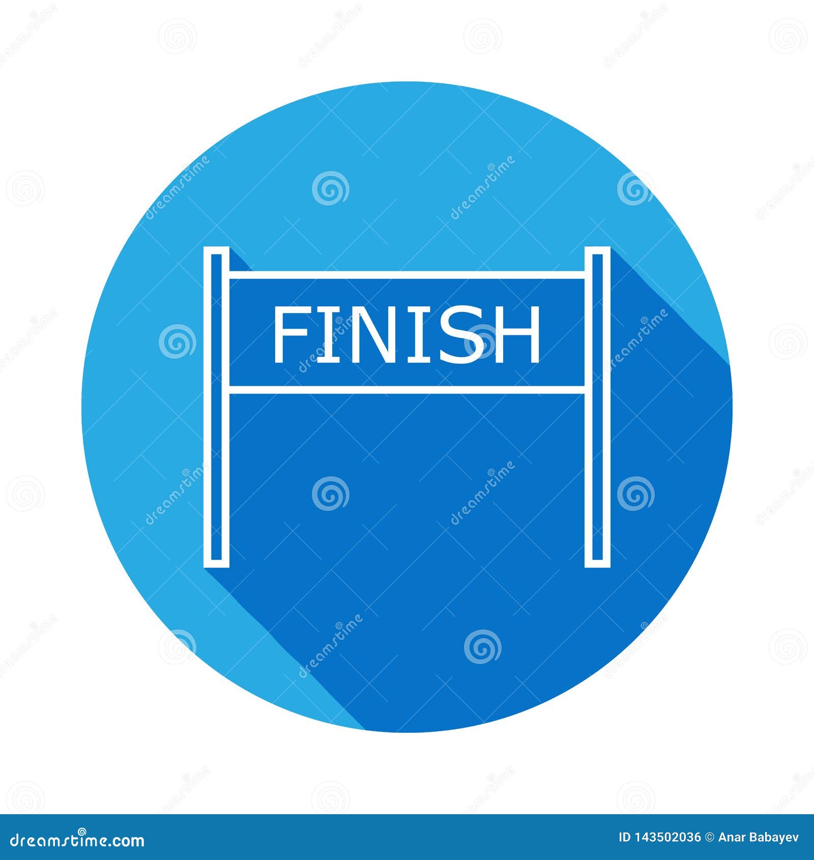 Finishing Banner Icon with Long Shadow. Element of Racing for Mobile ...