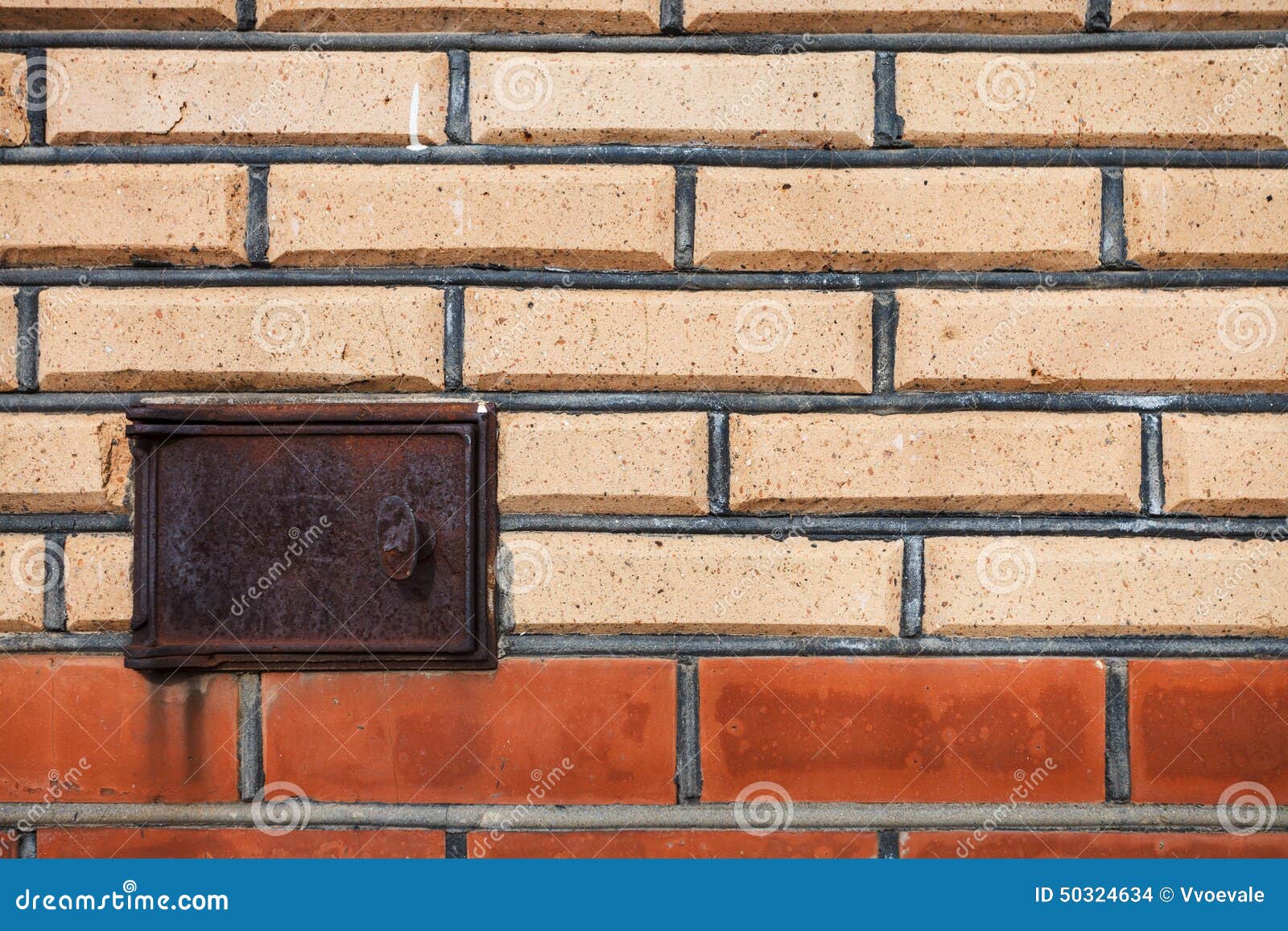 Finishing Bricks Wall with Ashpit Door Stock Photo - Image of building ...