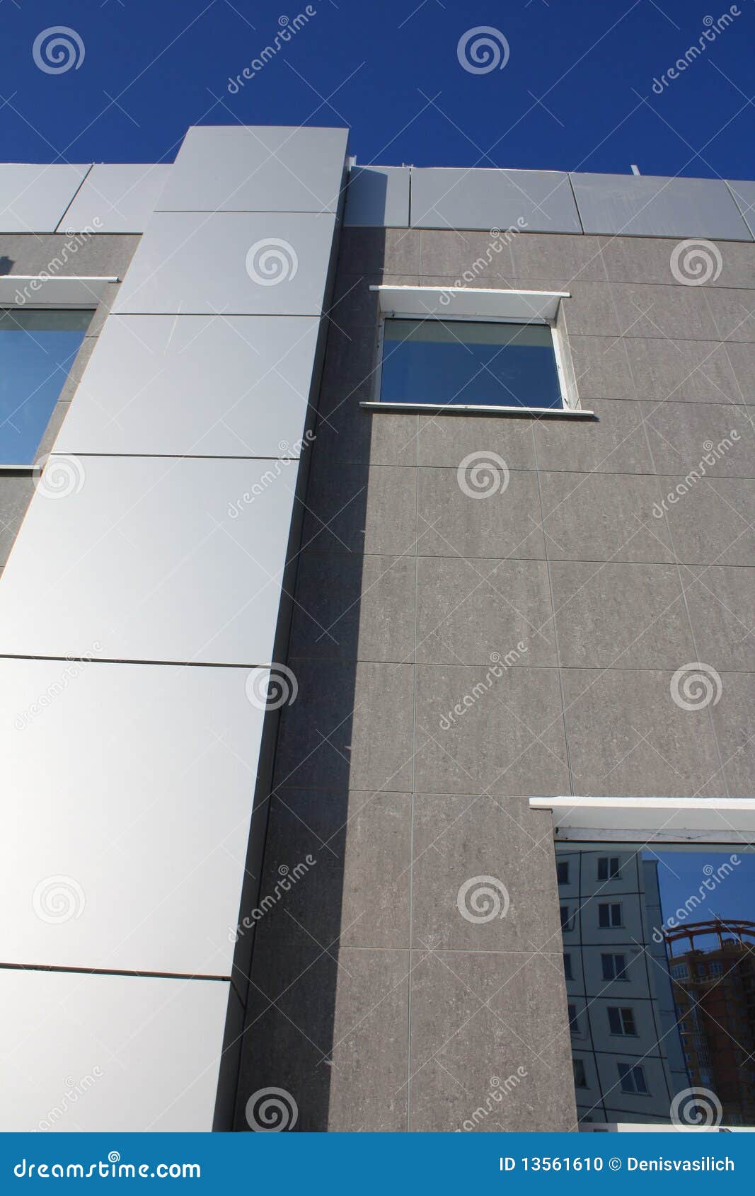 Finishing Building Facade with Modern Materials. Stock Photo - Image of ...