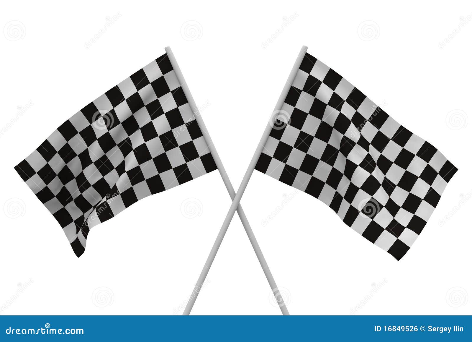 Finishing Checkered Flag on White Background Stock Illustration ...