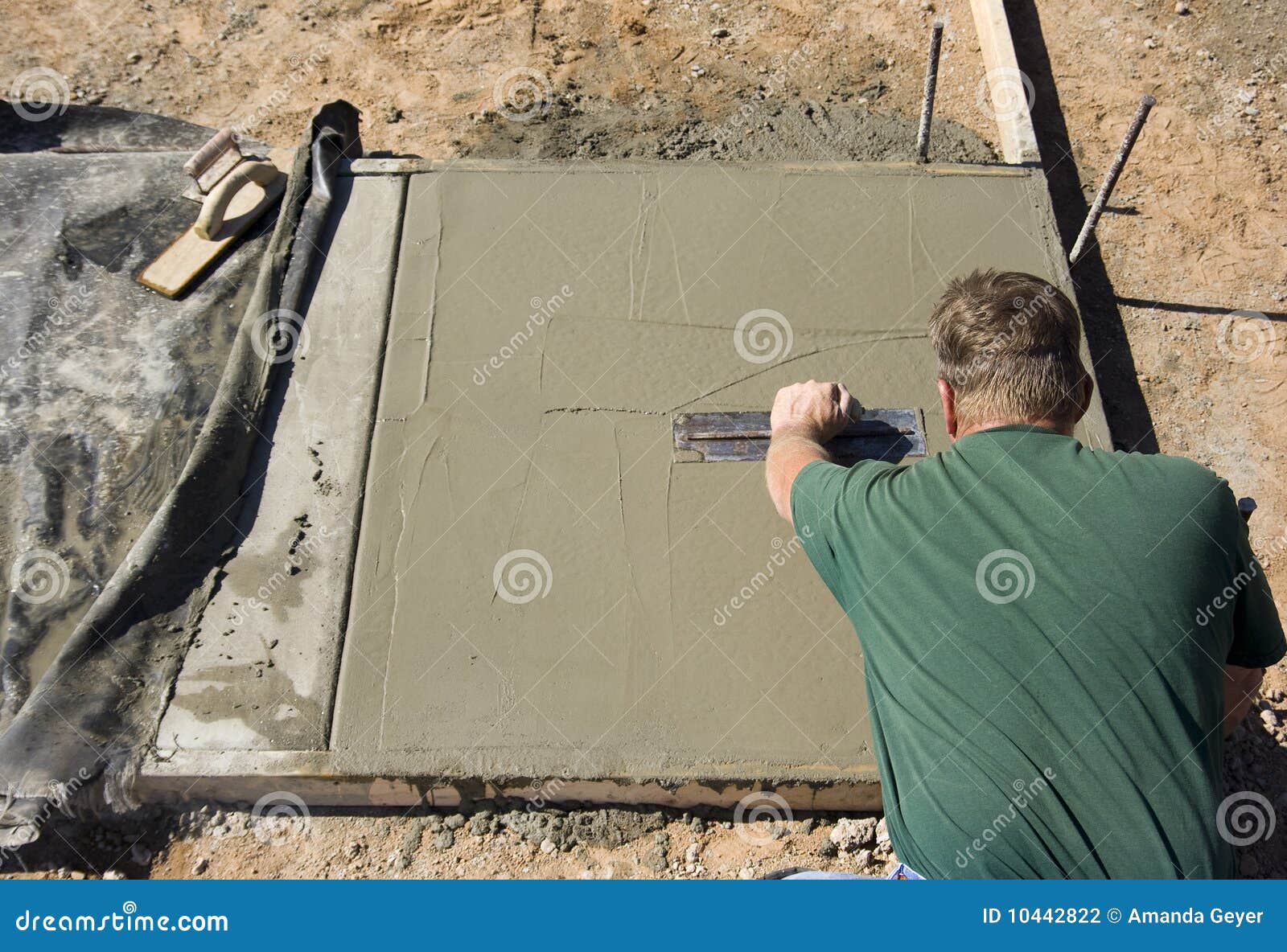 Finishing concrete stock photo. Image of troweling, poured - 10442822