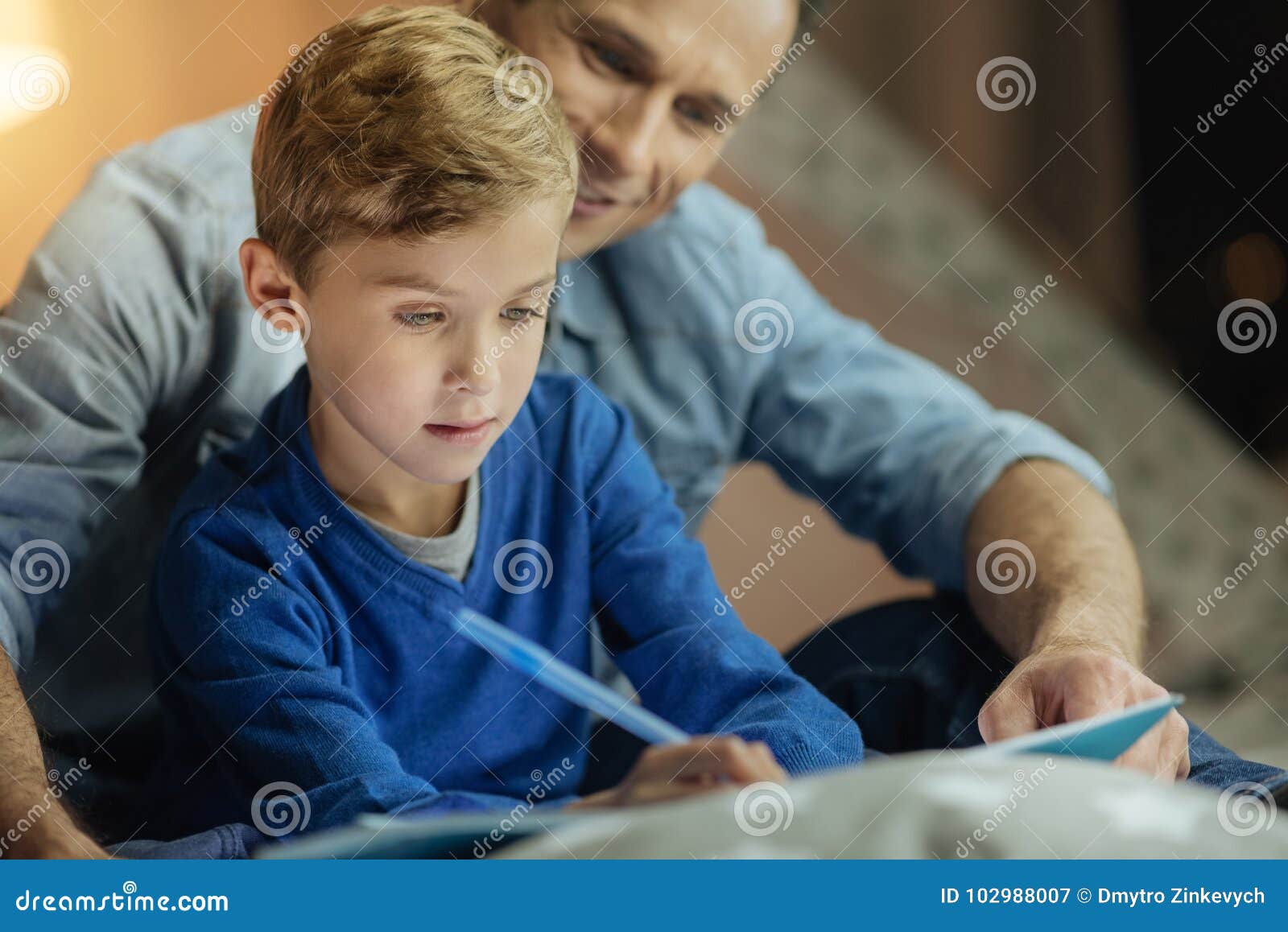 Concentrated Boy Doing Home Task Stock Image - Image of knowledge ...