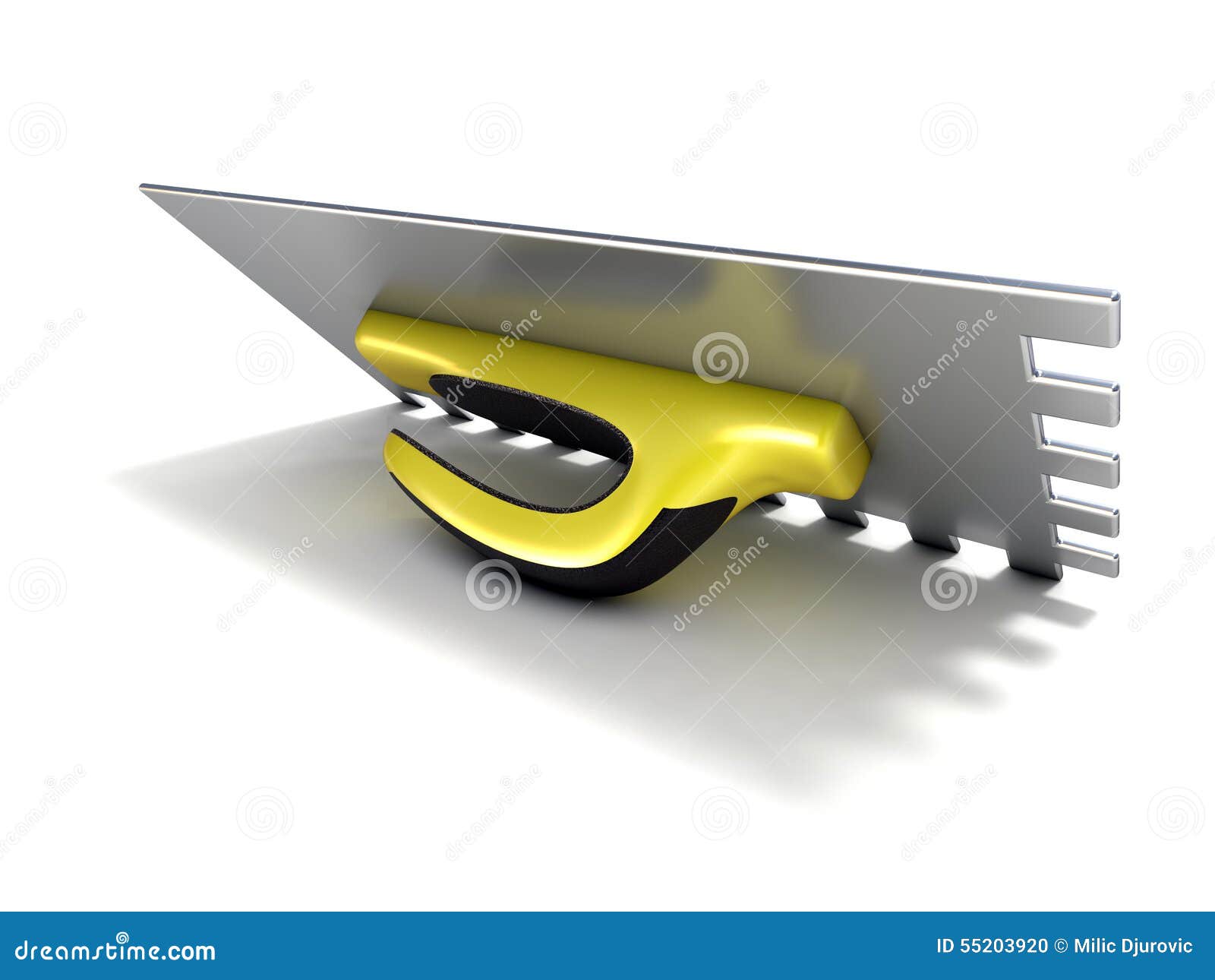 Finishing Trowel with Yellow Black Rubber Handle Stock Illustration ...