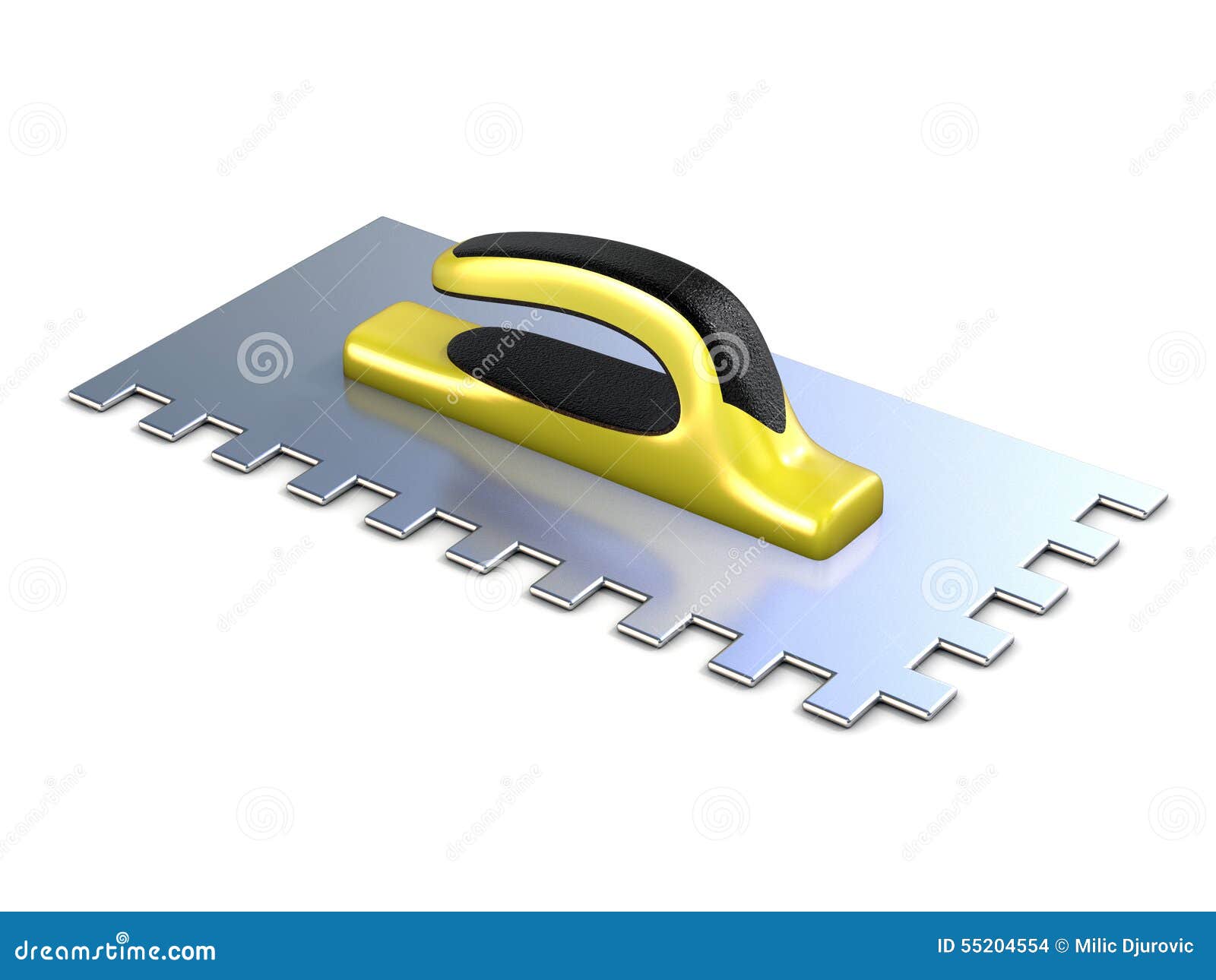 Finishing Trowel with Yellow Black Rubber Handle Stock Illustration ...