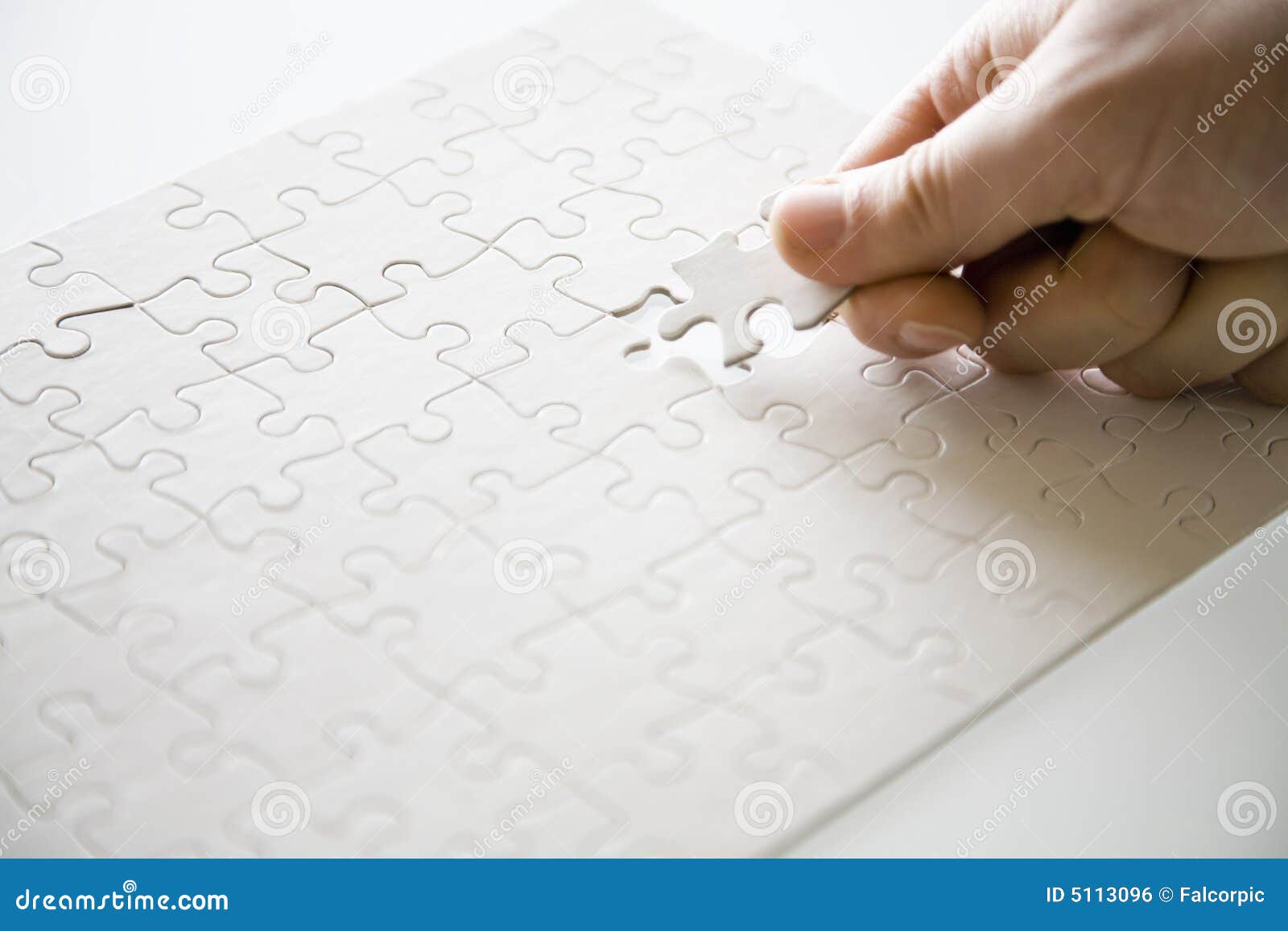 Finishing white puzzle stock photo. Image of last, hand - 5113096
