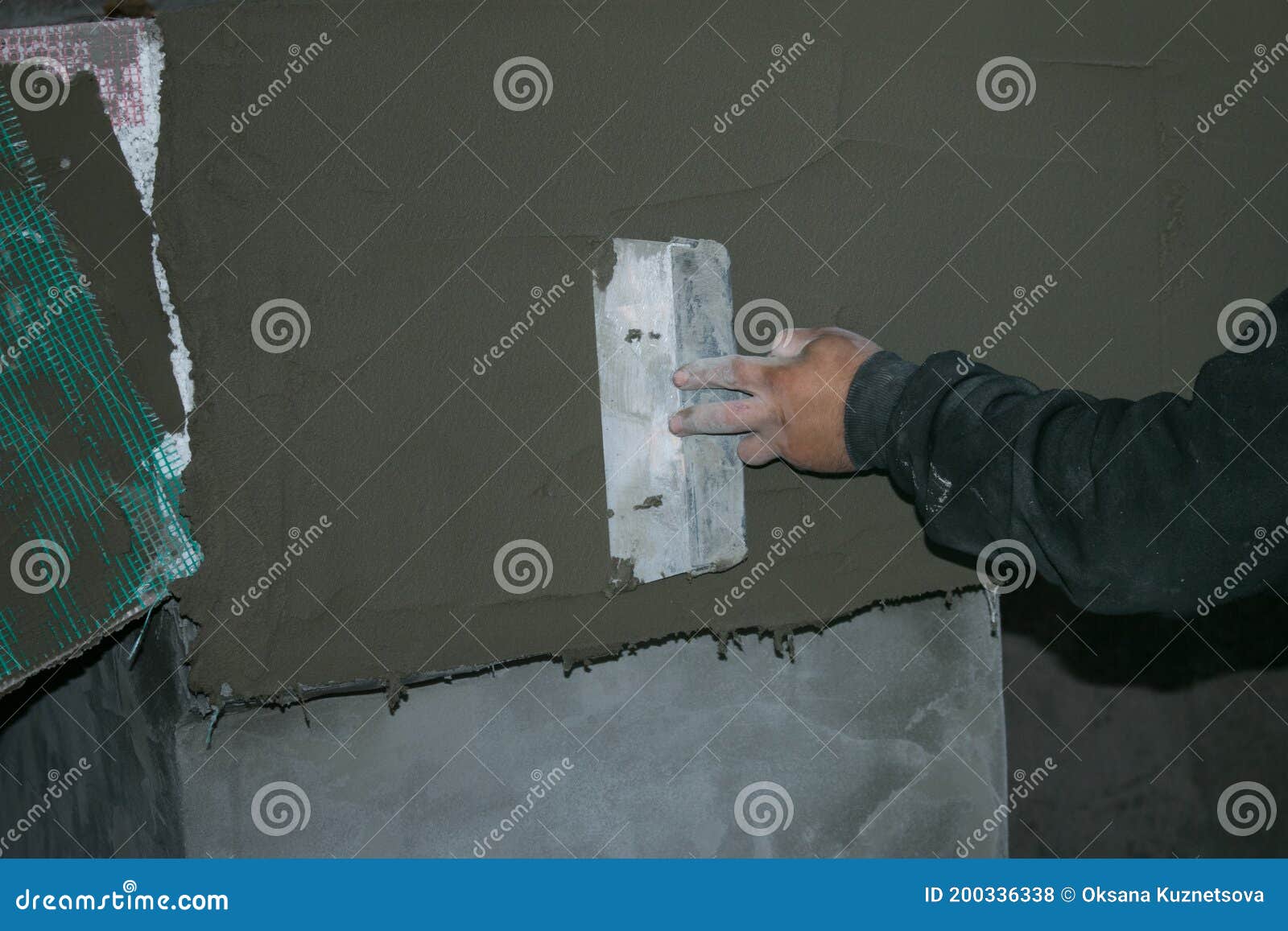 Building. Finishing Work. Plasterer Work. the Hand of the Master is ...