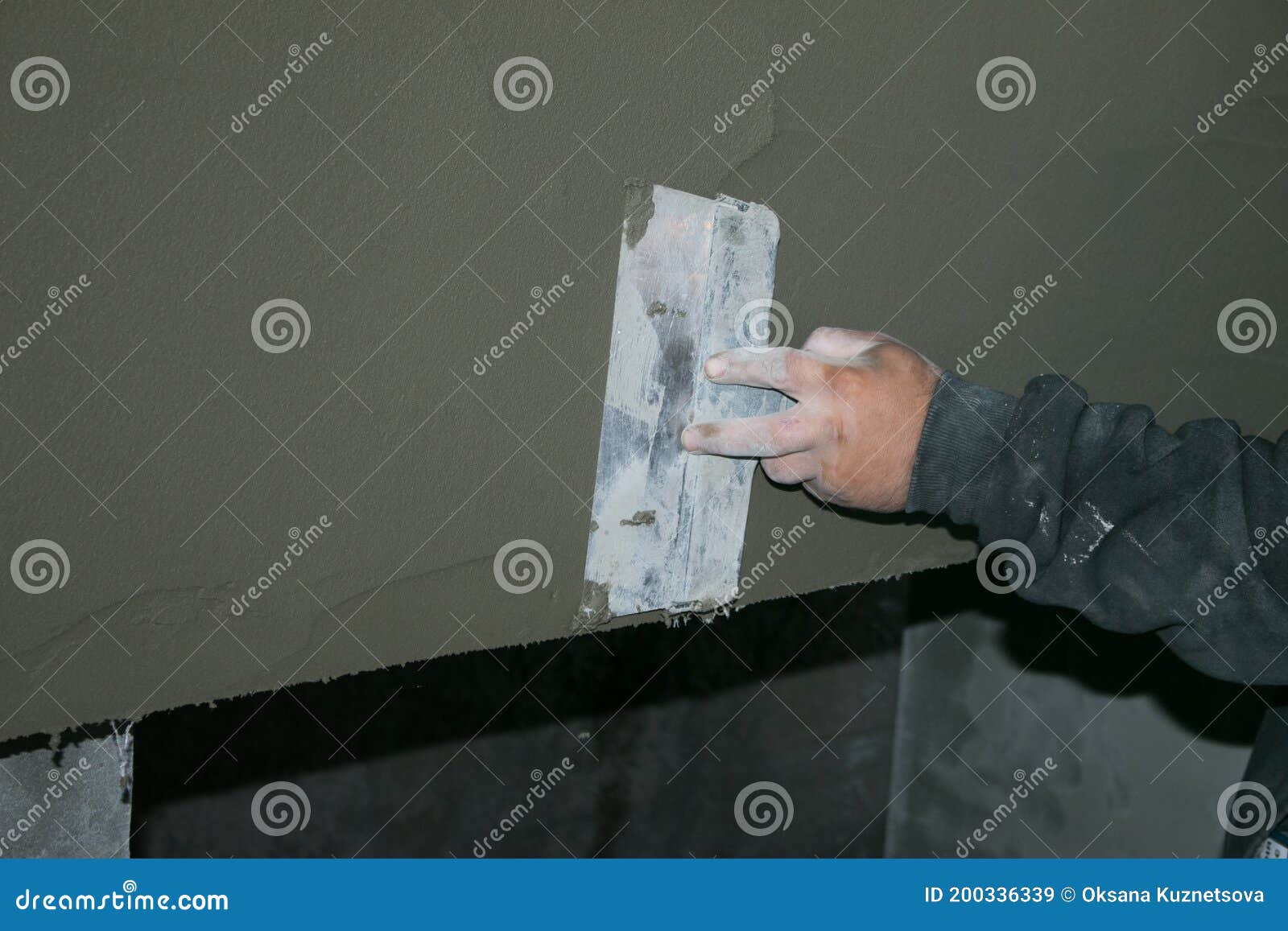 Building. Finishing Work. Plasterer Work. the Hand of the Master is ...