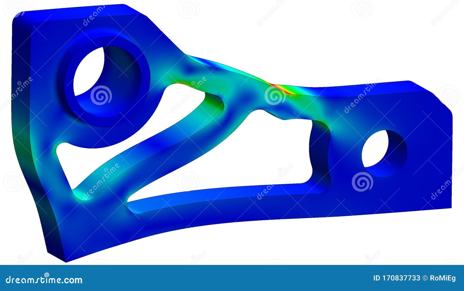 Finite Element Stress Analysis Of A Mechanical Cad Part Isolated On ...