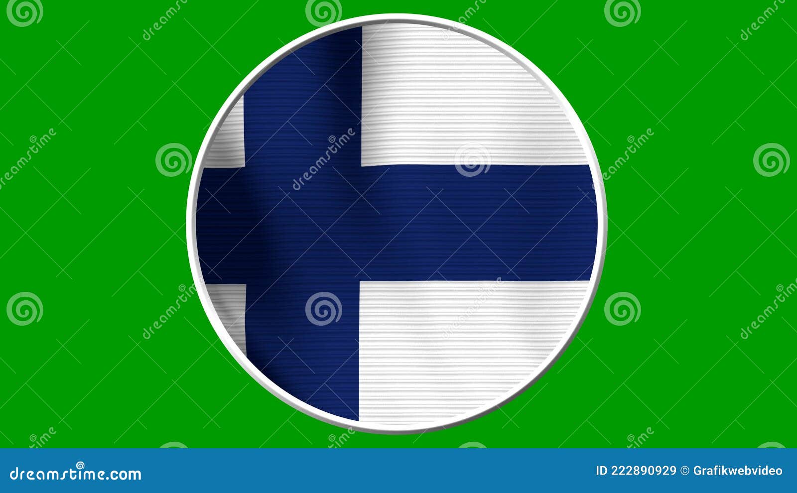 Finland Circular Flag Loop - Realistic 4K Flag Waving in the Wind ...