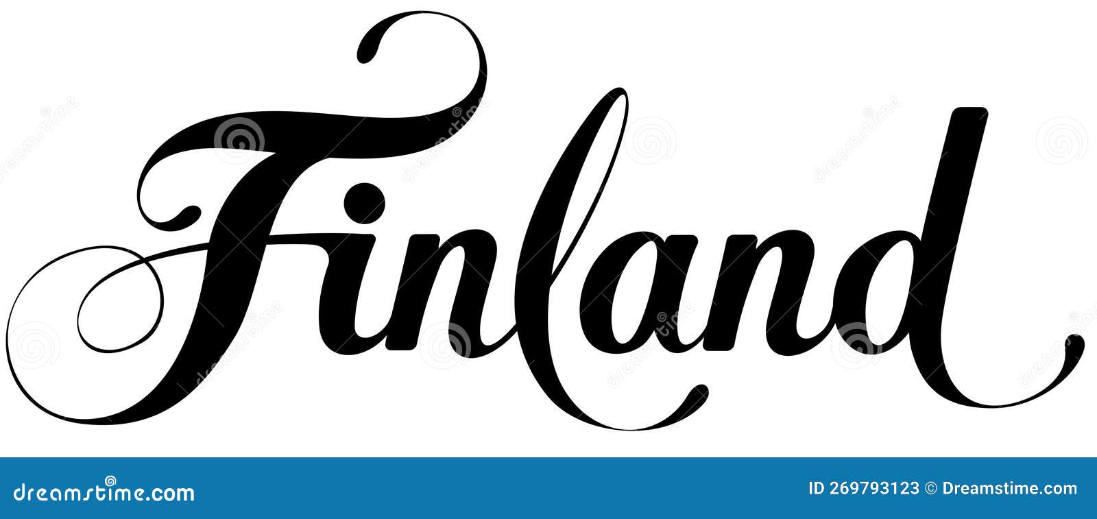Finland - Custom Calligraphy Text Stock Vector - Illustration of swirl ...