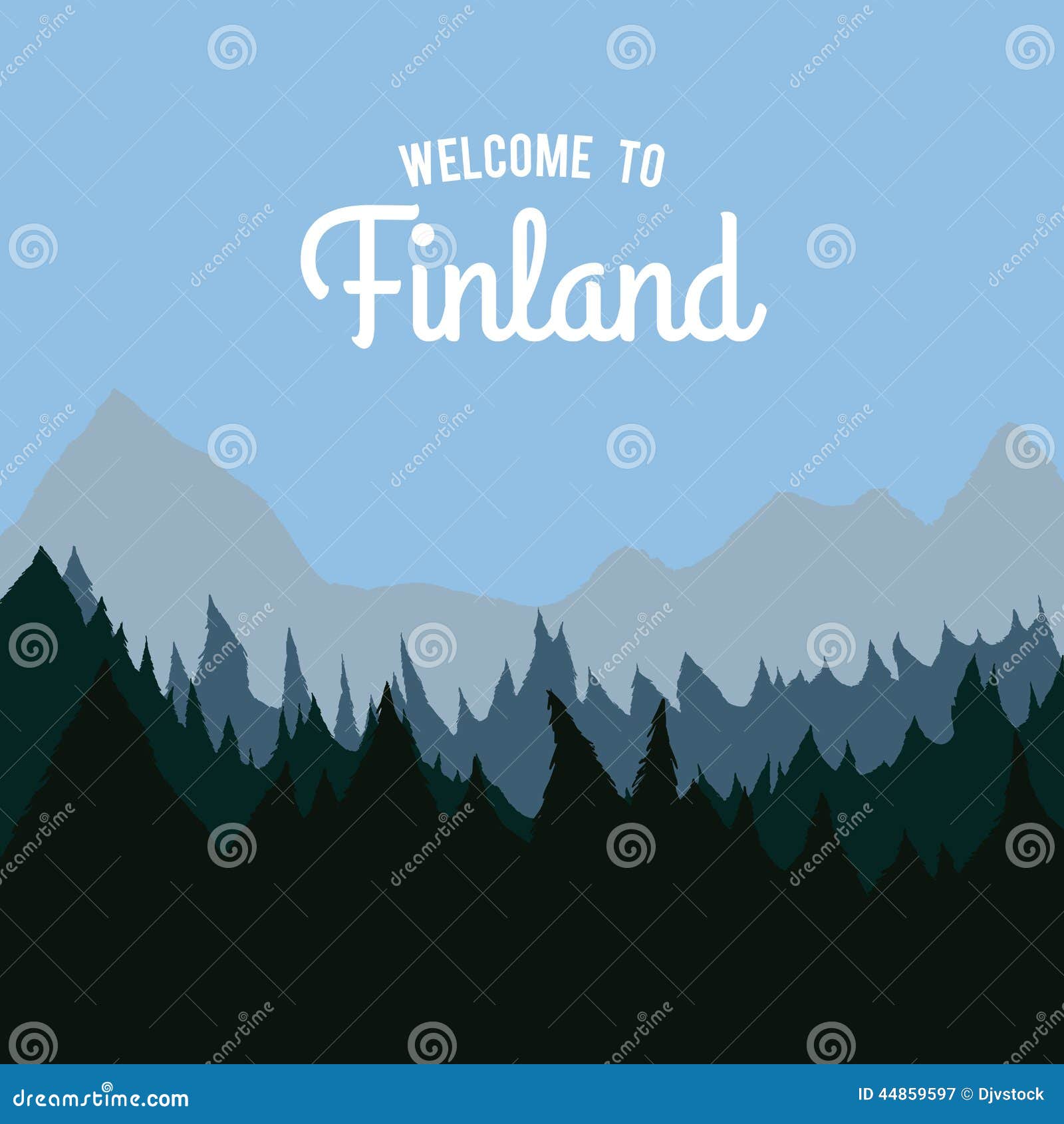 Finland design stock vector. Illustration of field, blue - 44859597