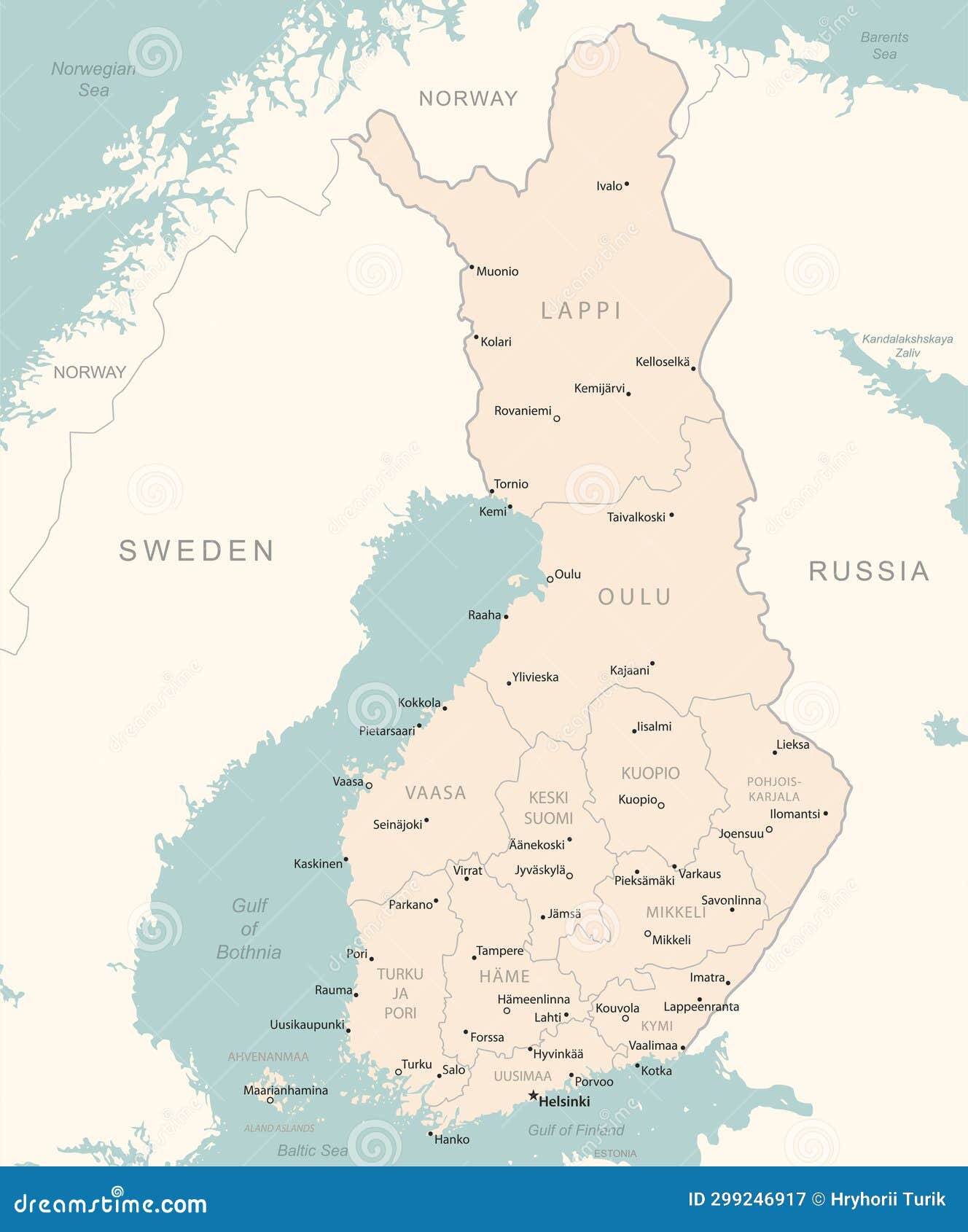 Finland - Detailed Map with Administrative Divisions Country Stock ... Finland - Detailed Map with Administrative Divisions Country Stock ...
