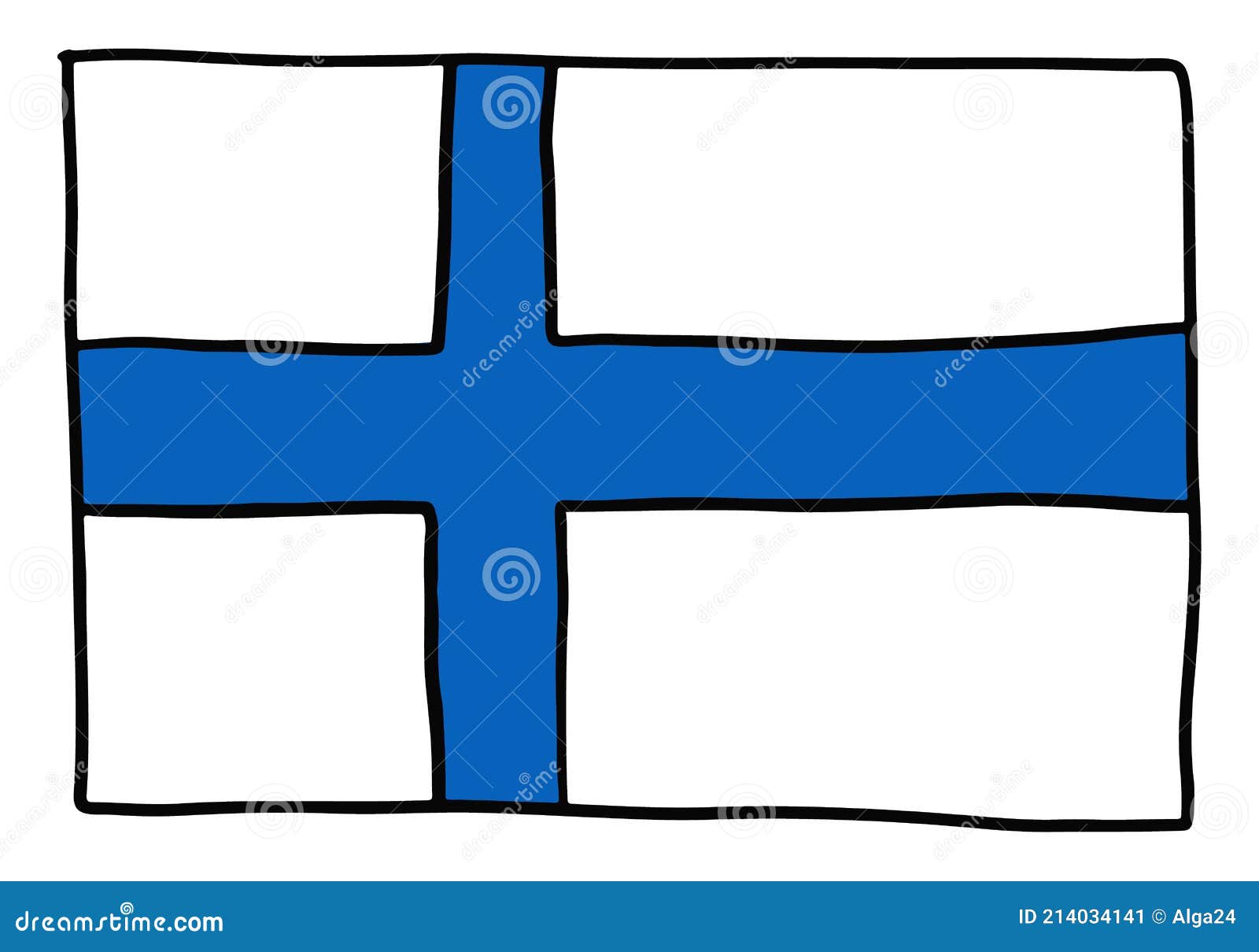 Finland Doodle Flag Hand Drawn Stock Vector - Illustration of travel ...