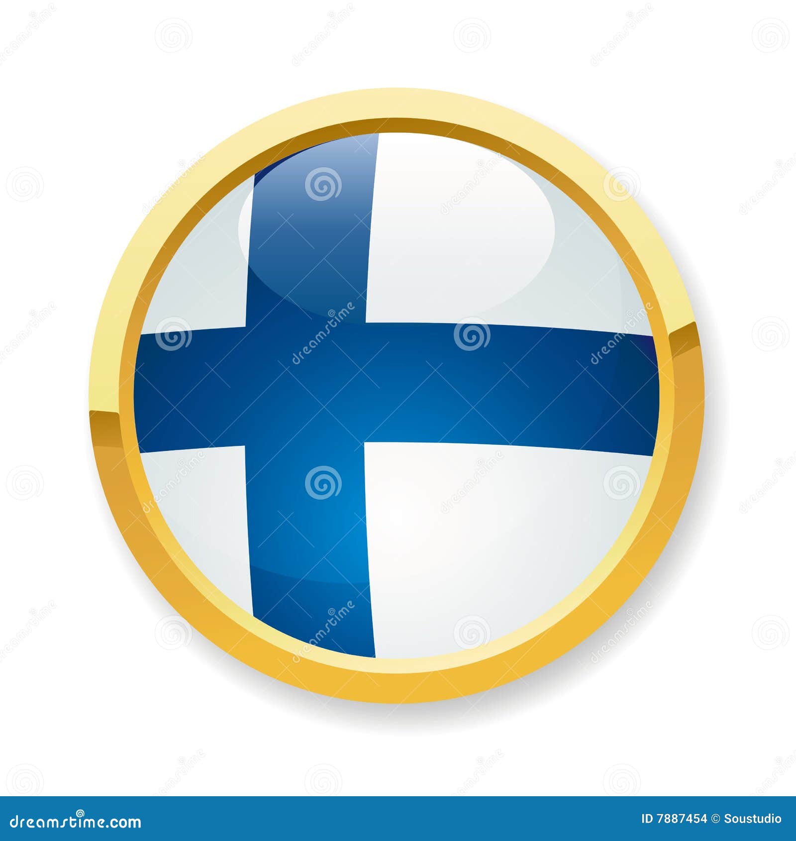 Finland flag button stock vector. Illustration of flag - 7887454